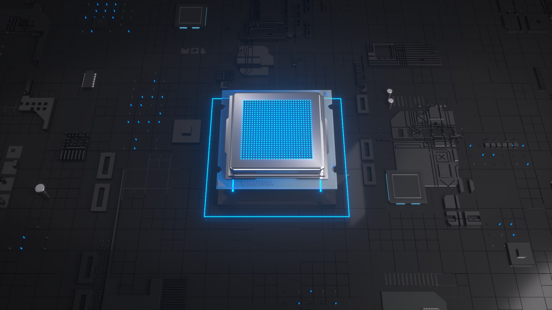 3D C4D Octane CPU Chip Core Capacitance Scifi Circuit Board 13 - TurboSquid 2141366