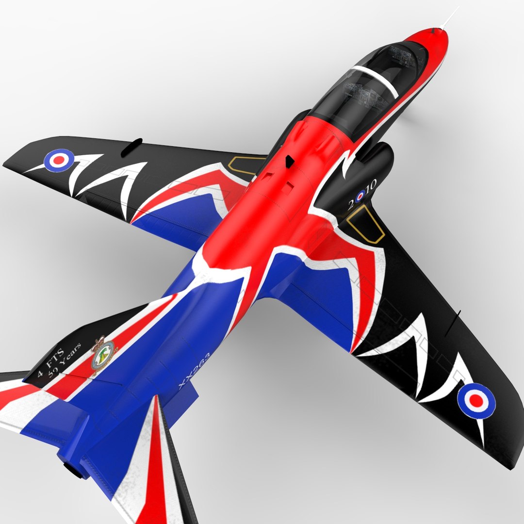 3dsmax British Hawk T1a Aircraft