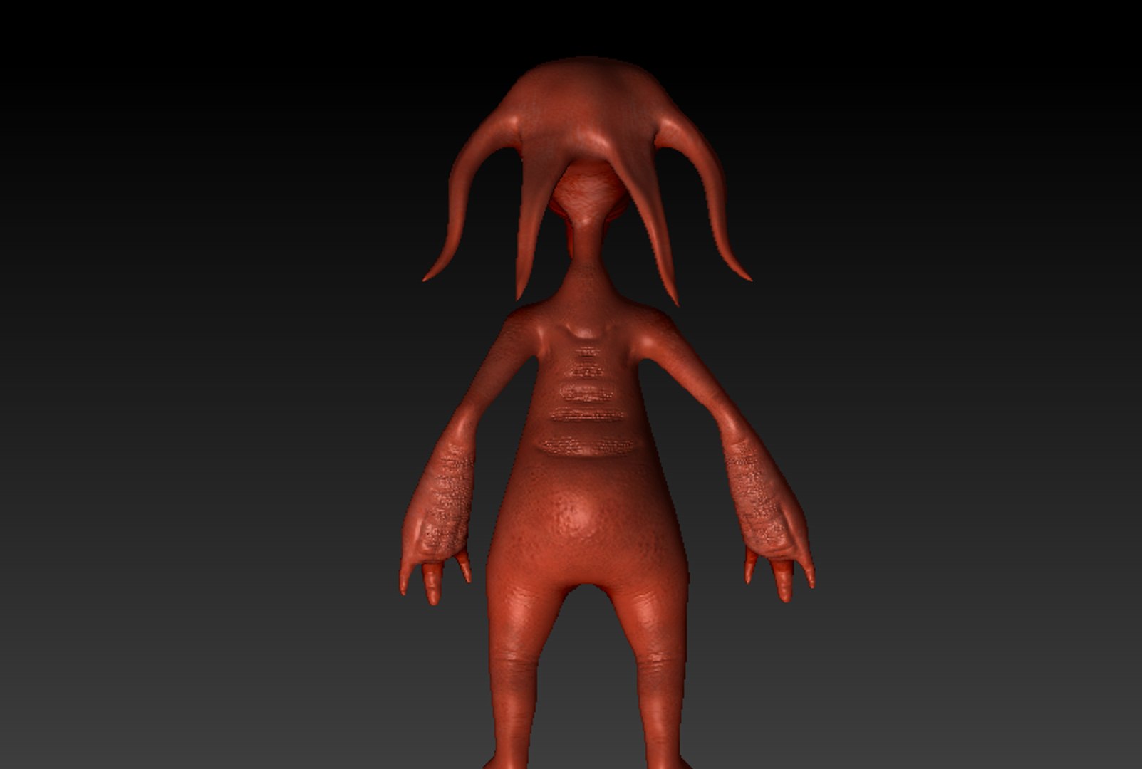 orange-brown alien 3d max