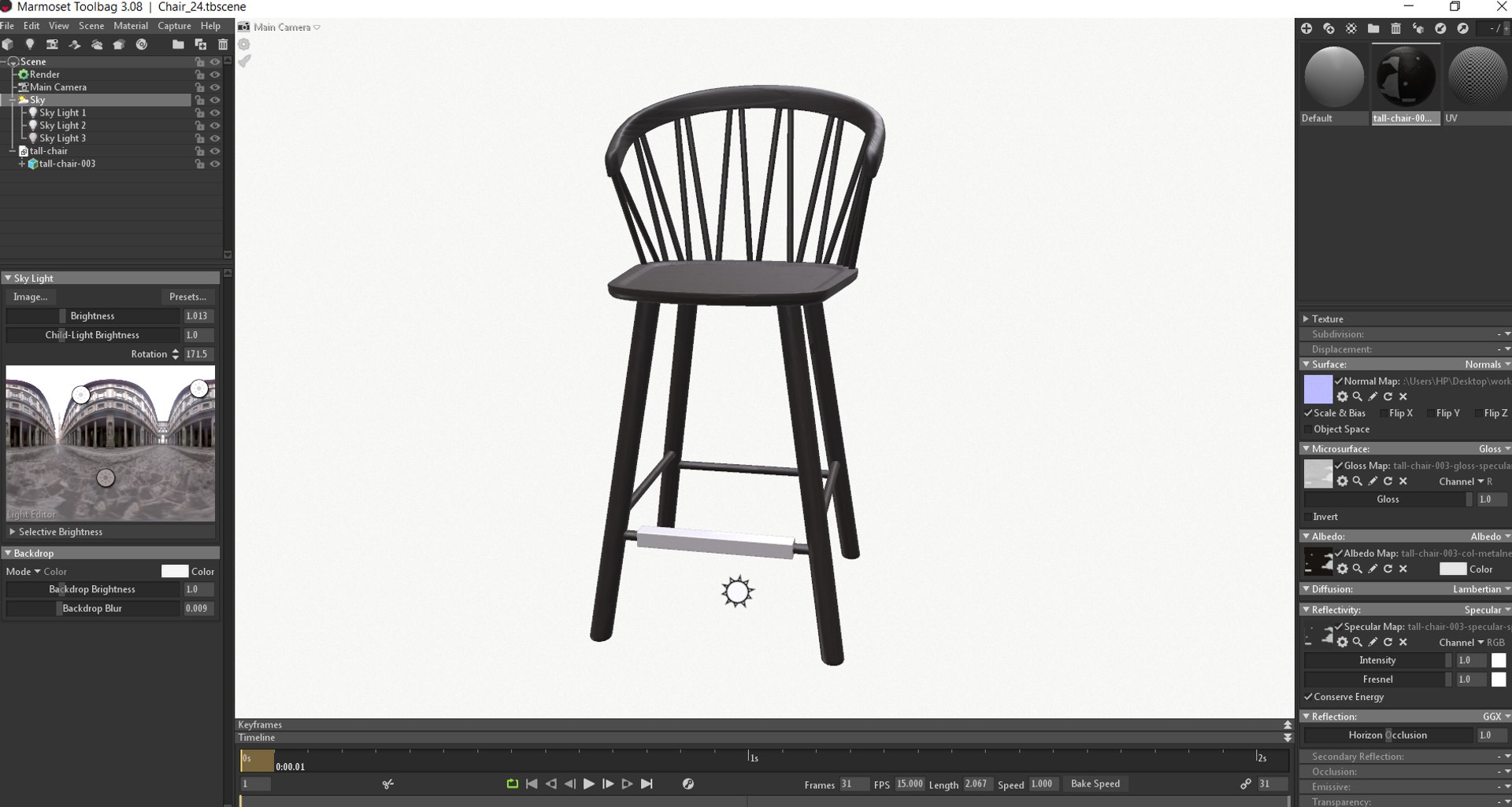 3D Tall Chair 24 - TurboSquid 2112437