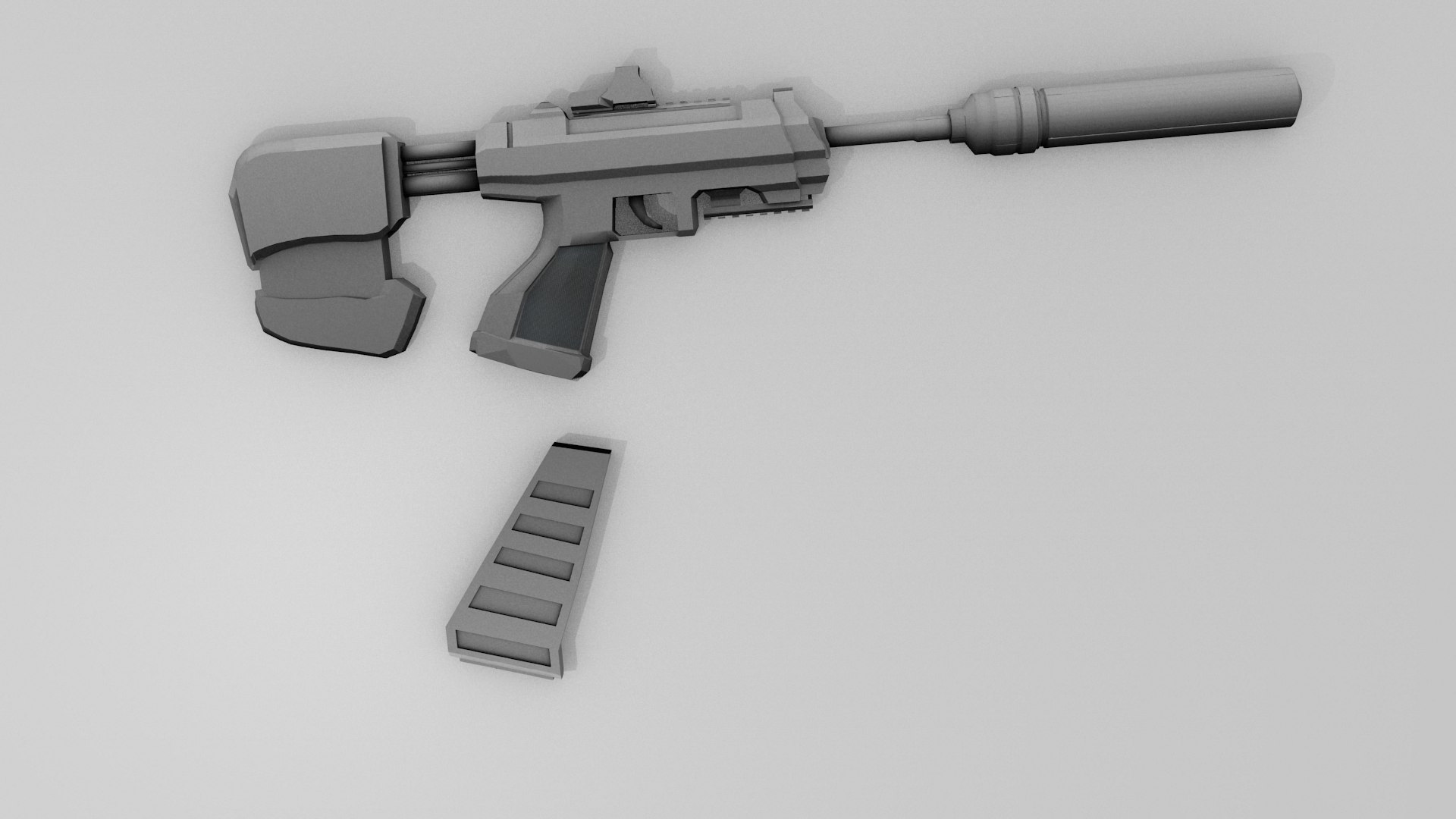 Sci-fi Sub Machine Gun Obj Free