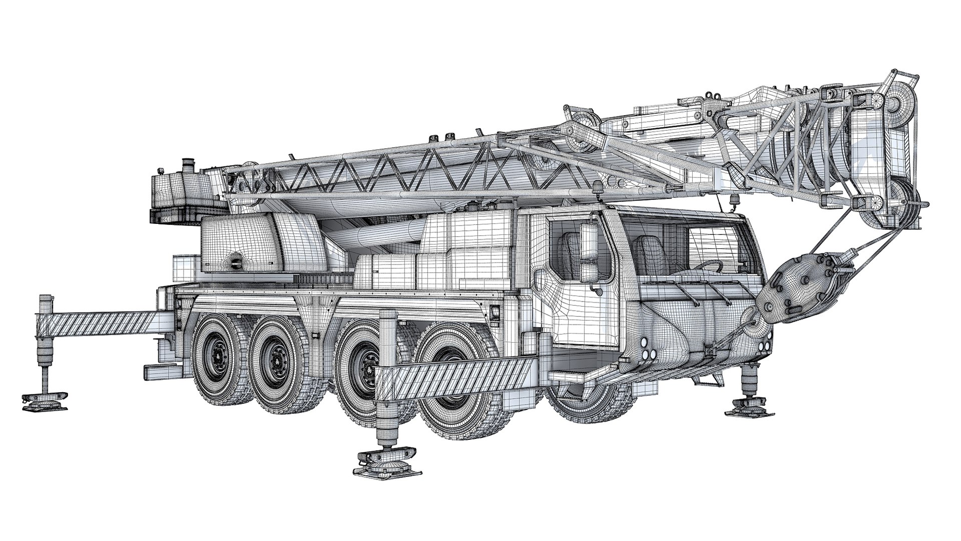 3D Mobile Crane Construction Vehicle Model - TurboSquid 2362123
