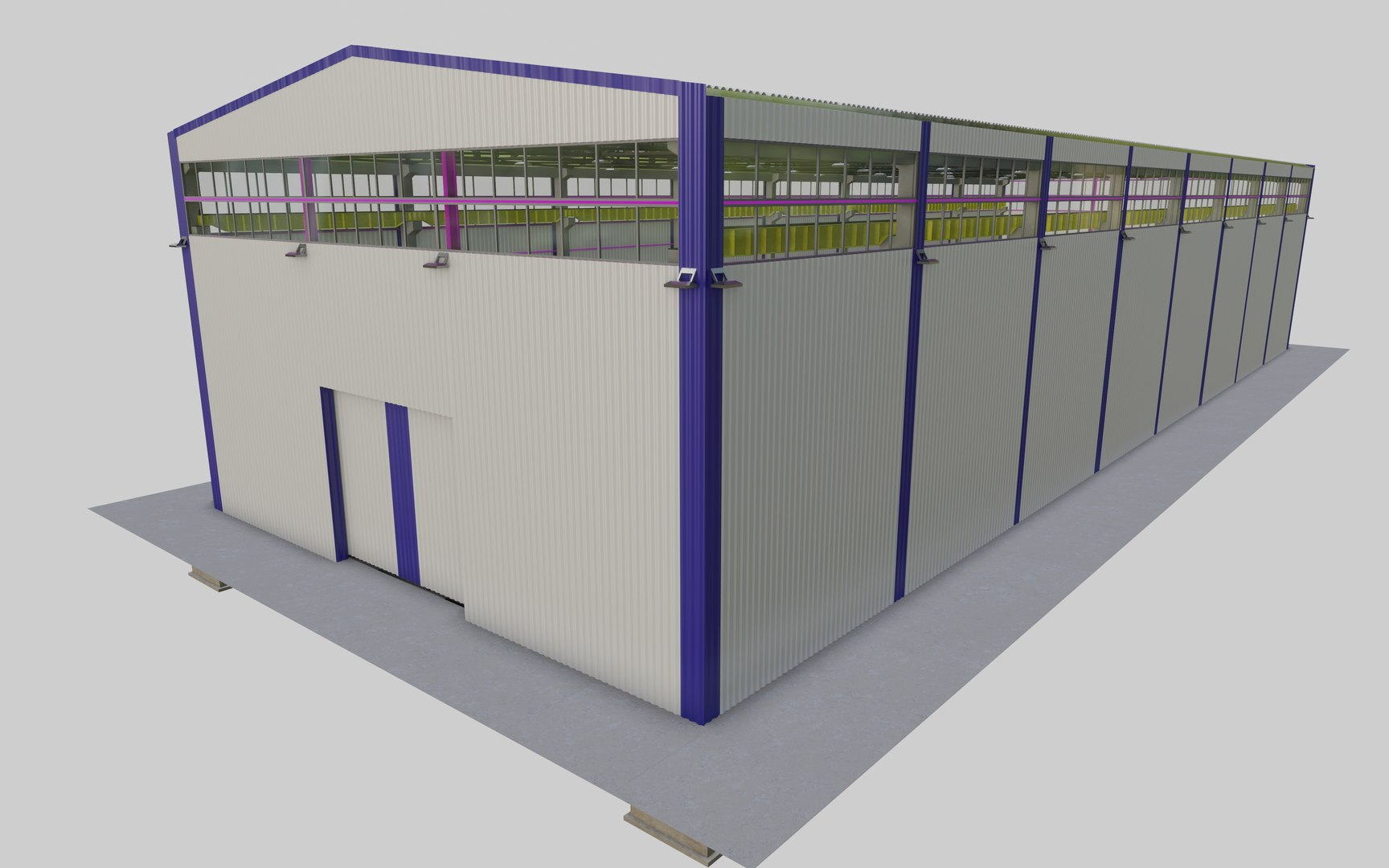 3D Steel Structure - Warehouse - Type-3 Model - TurboSquid 1910165