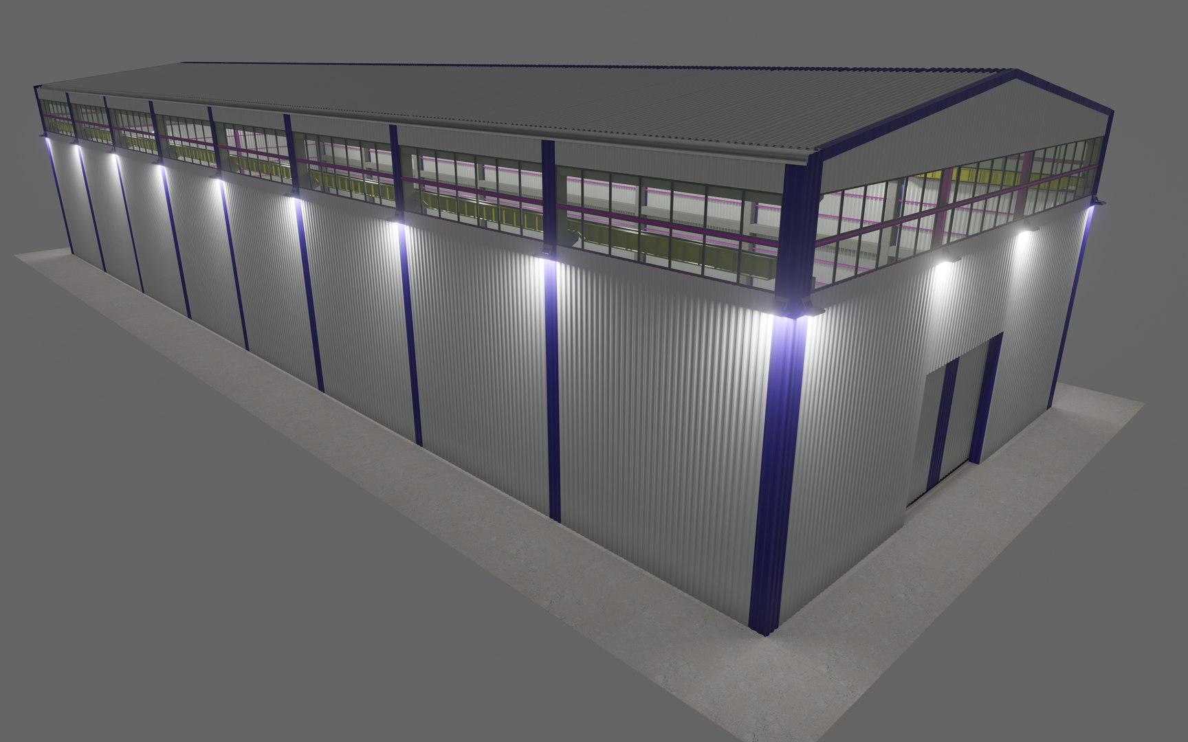3D Steel Structure - Warehouse - Type-3 Model - TurboSquid 1910165