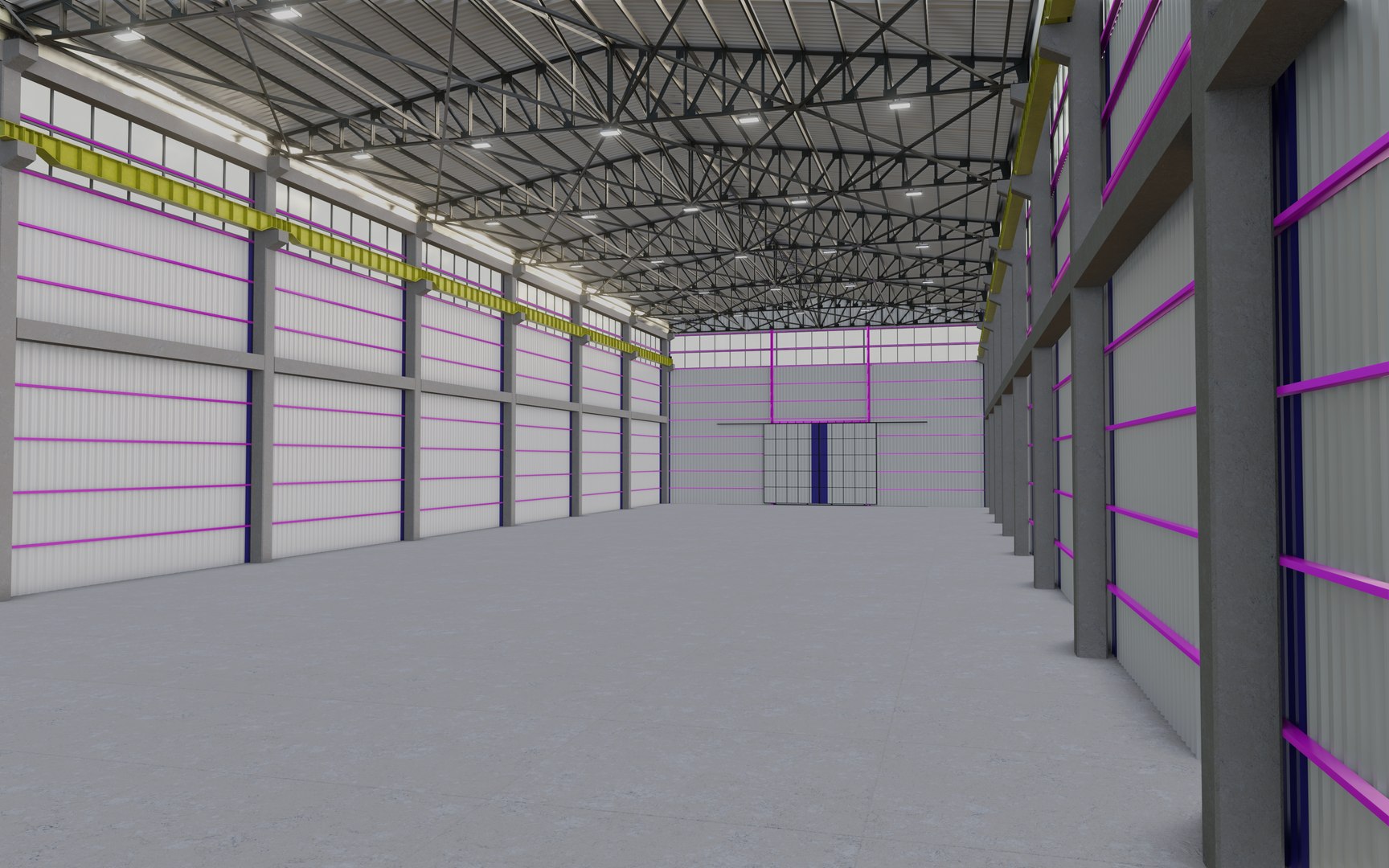 3D Steel Structure - Warehouse - Type-3 Model - TurboSquid 1910165