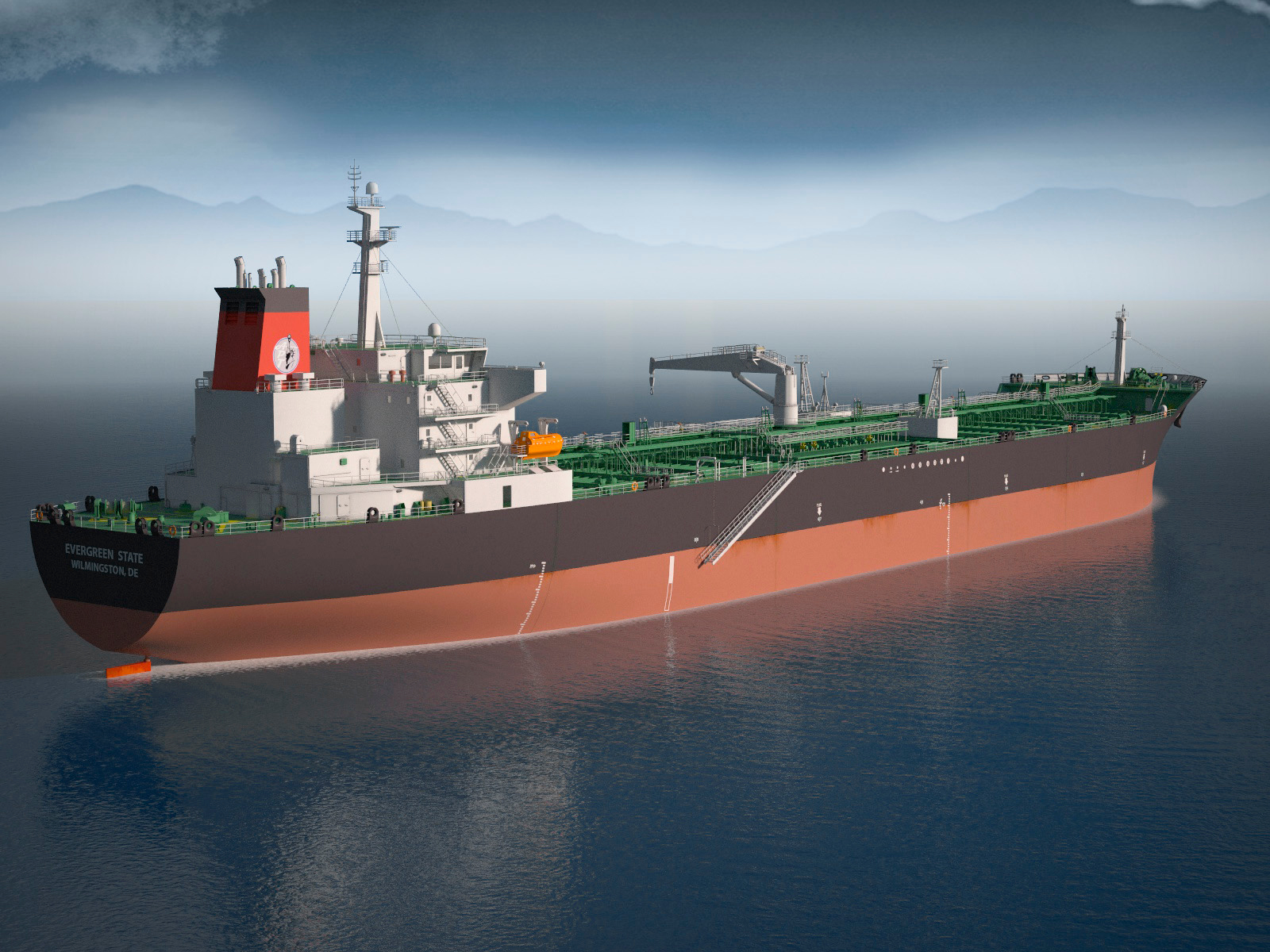 3d model ship tanker evergreen