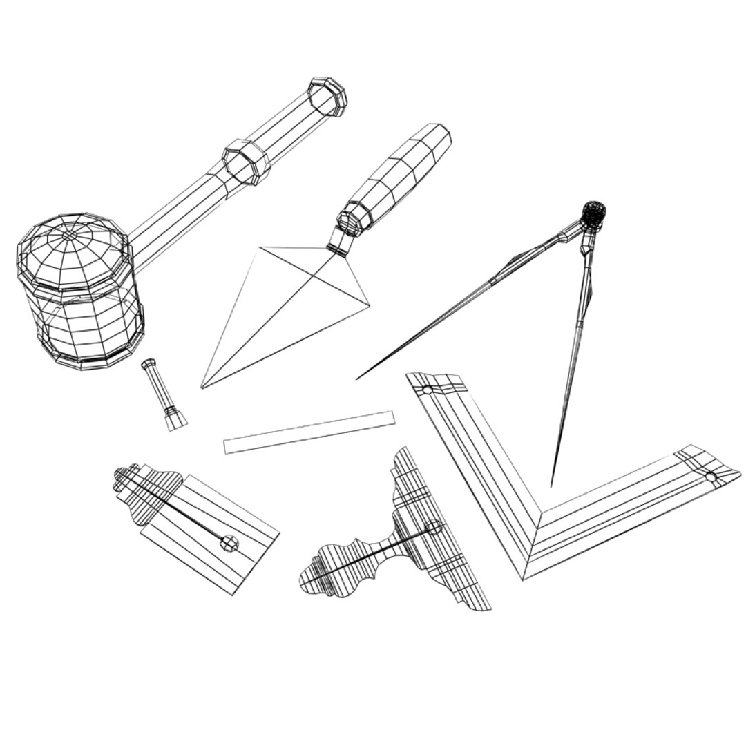 3d Masonic Tools Model