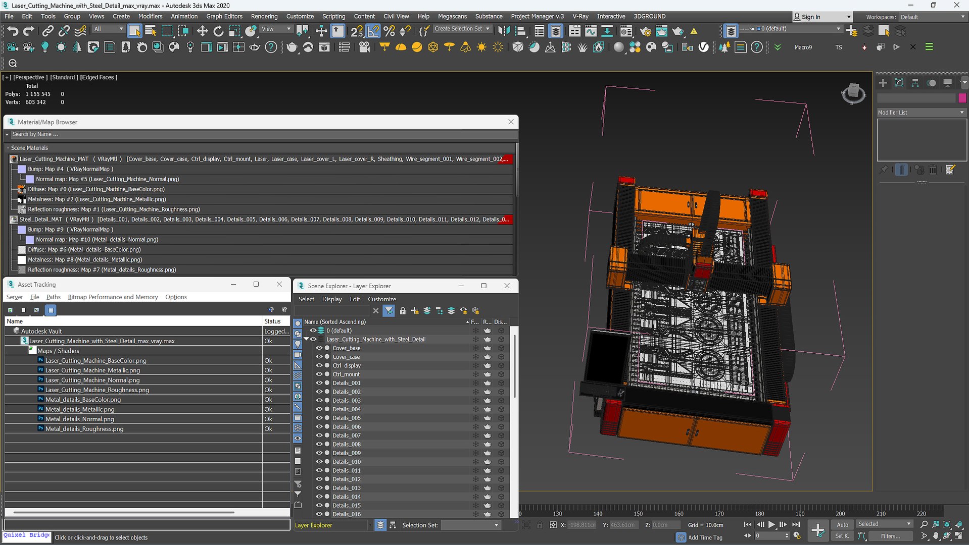 3D Model Laser Cutting Machine With Steel Detail - TurboSquid 2383168