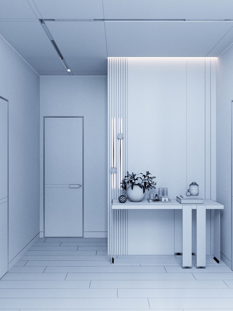 3D interior model of a stylish hallway 3D model 3D - TurboSquid 1916198