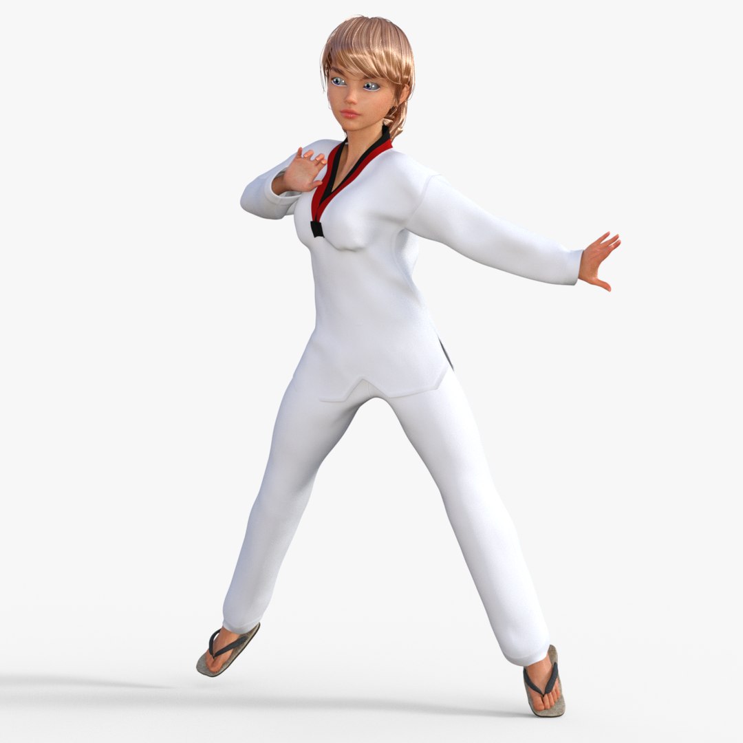 Karate Lady Rigged 3D - TurboSquid 2216894