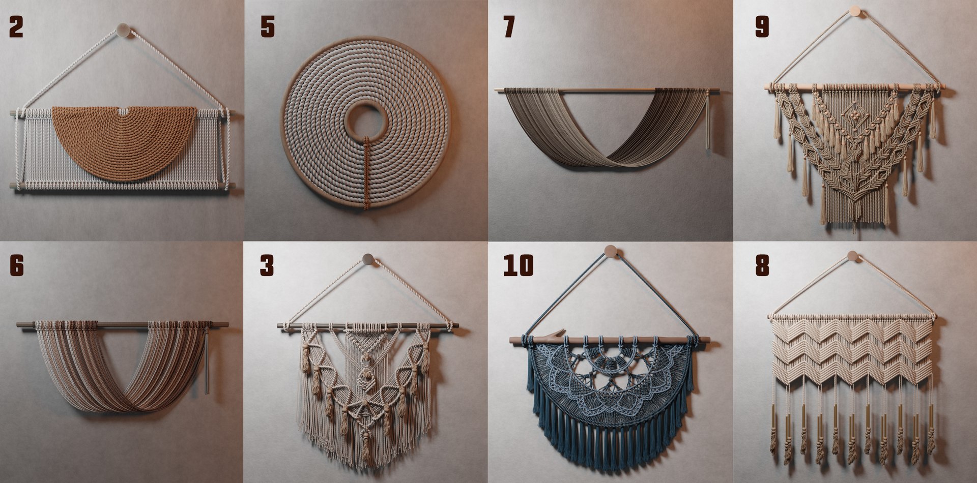 Macrame - Rope Wall Art - Interior Decoration - Geometry Node Based 3D ...