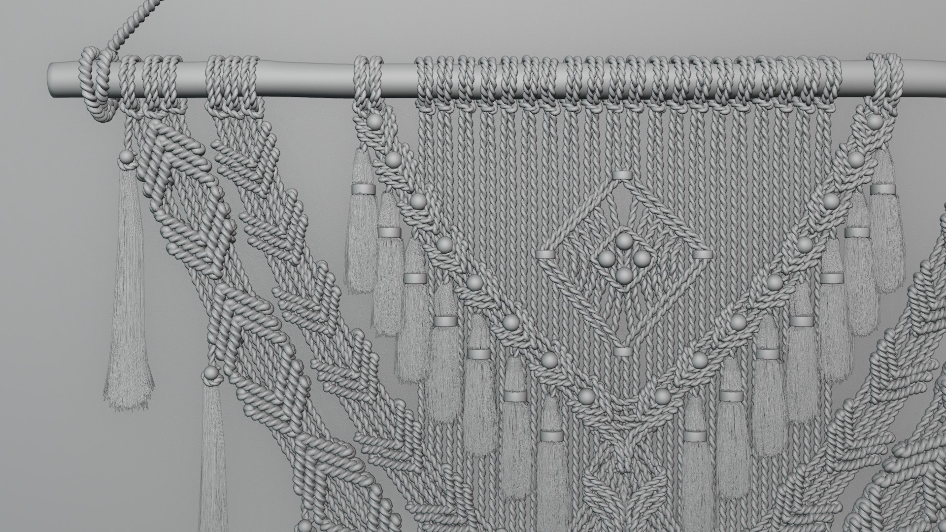 Macrame - Rope Wall Art - Interior Decoration - Geometry Node Based 3D ...