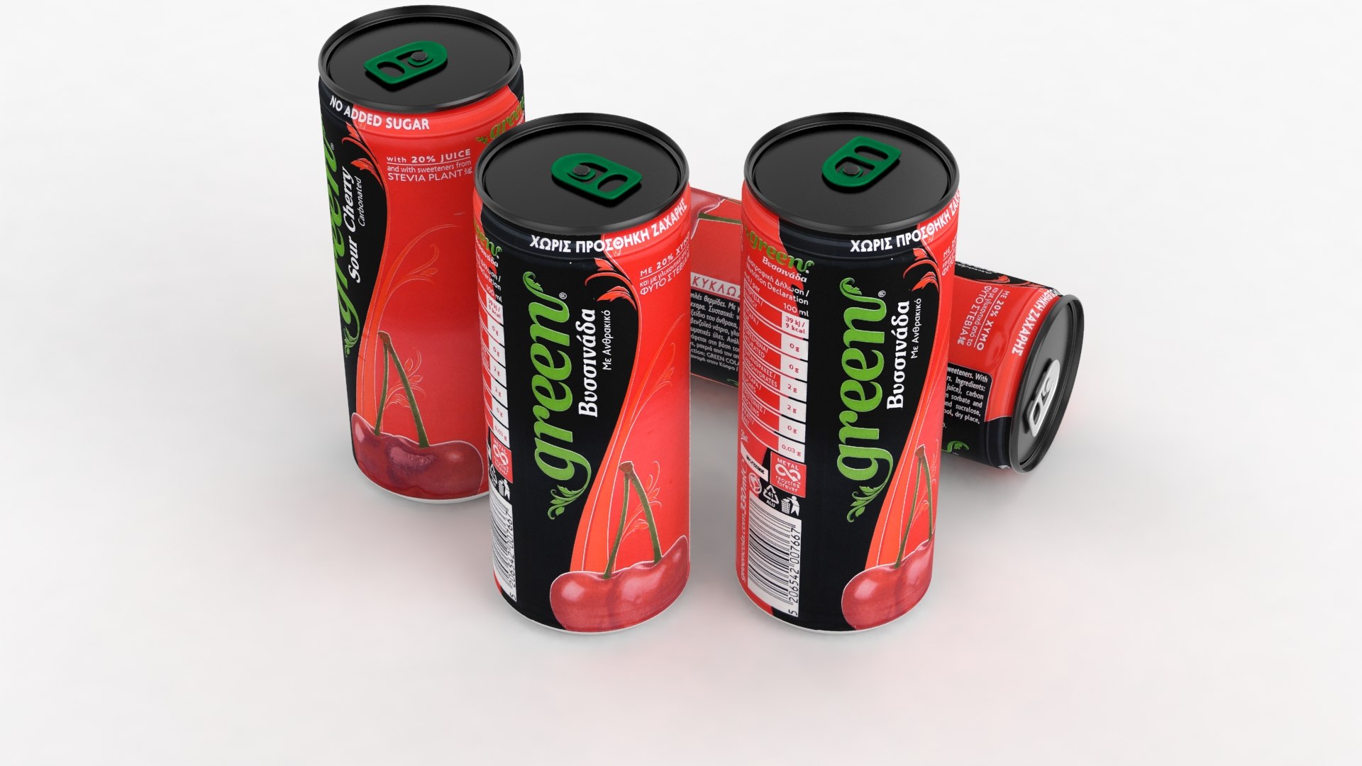 3D Beverage Can Green Sour Cherry 330ml 2023 Model - TurboSquid 2124408