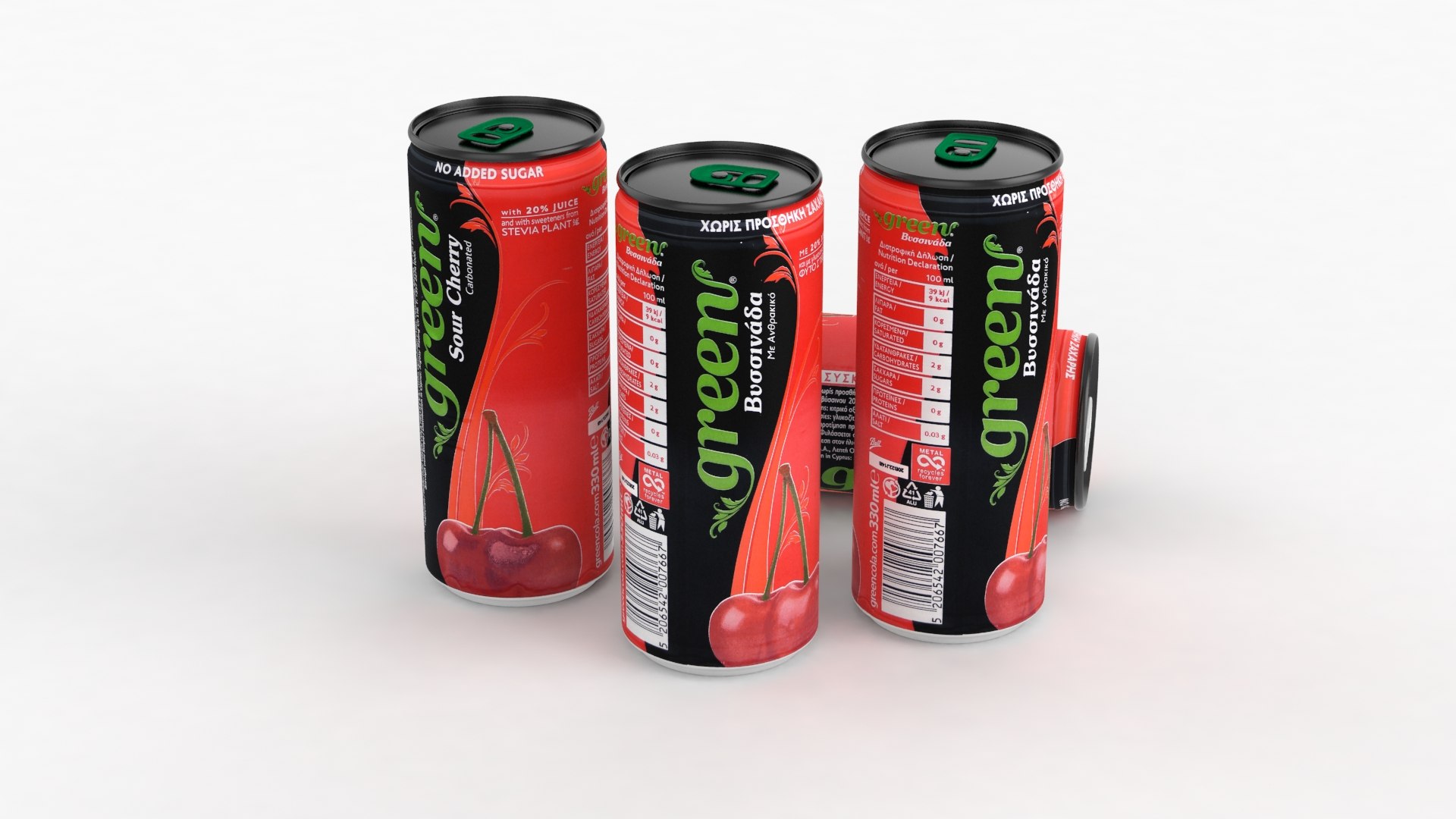 3D Beverage Can Green Sour Cherry 330ml 2023 Model - TurboSquid 2124408