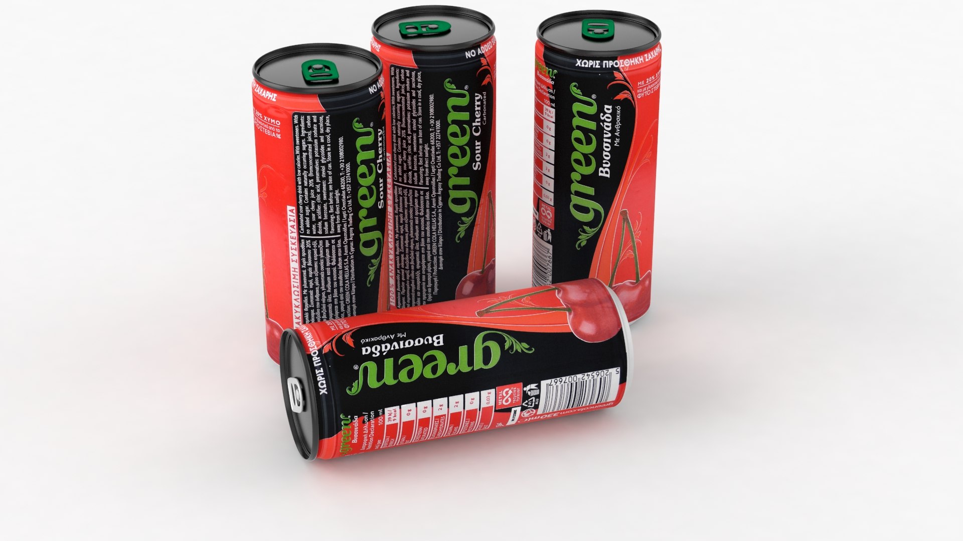 3D Beverage Can Green Sour Cherry 330ml 2023 Model - TurboSquid 2124408