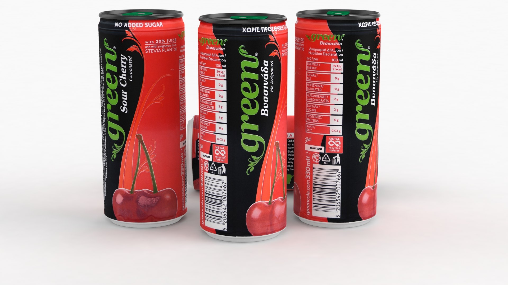 3D Beverage Can Green Sour Cherry 330ml 2023 Model - TurboSquid 2124408