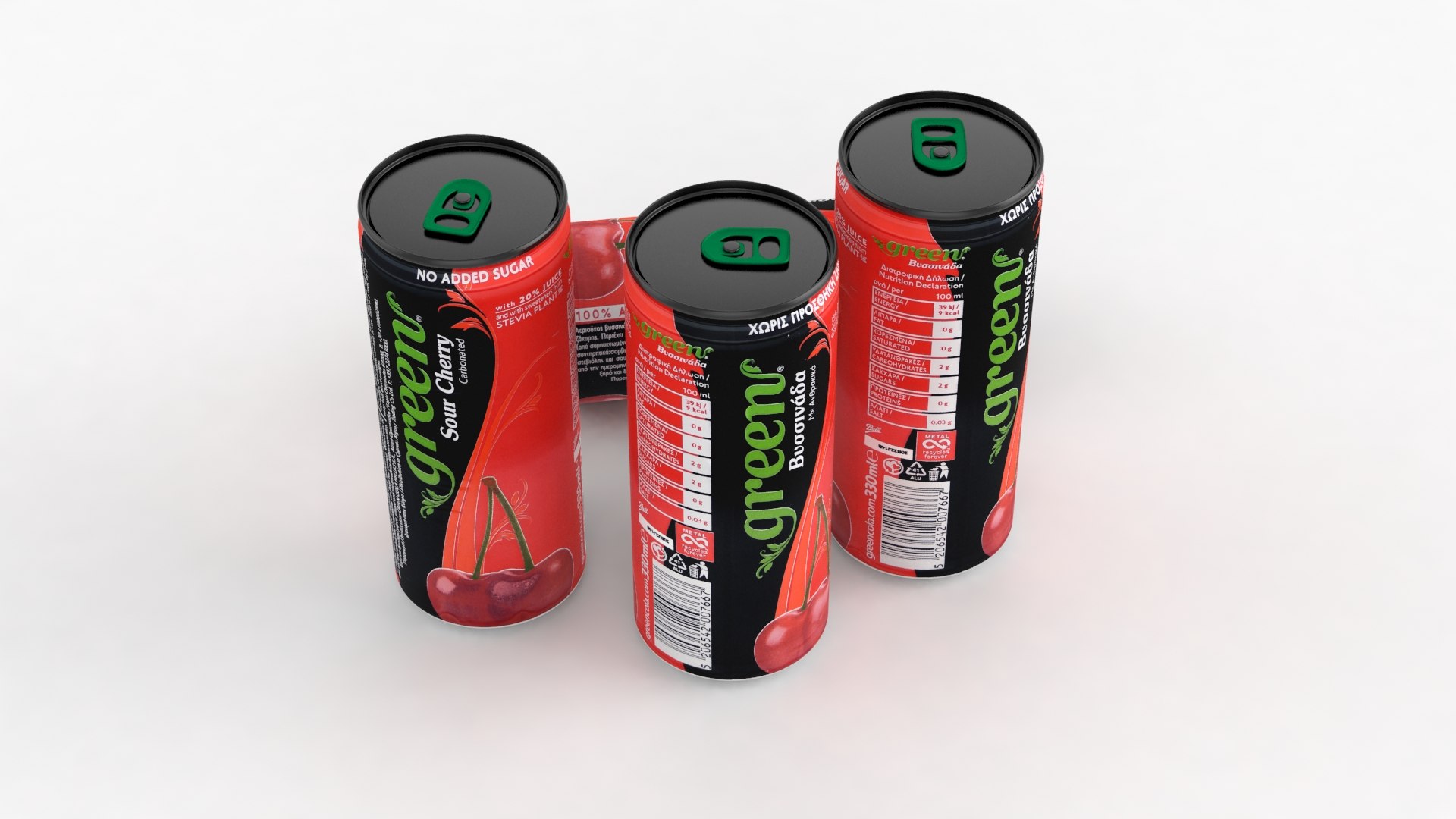 3D Beverage Can Green Sour Cherry 330ml 2023 Model - TurboSquid 2124408
