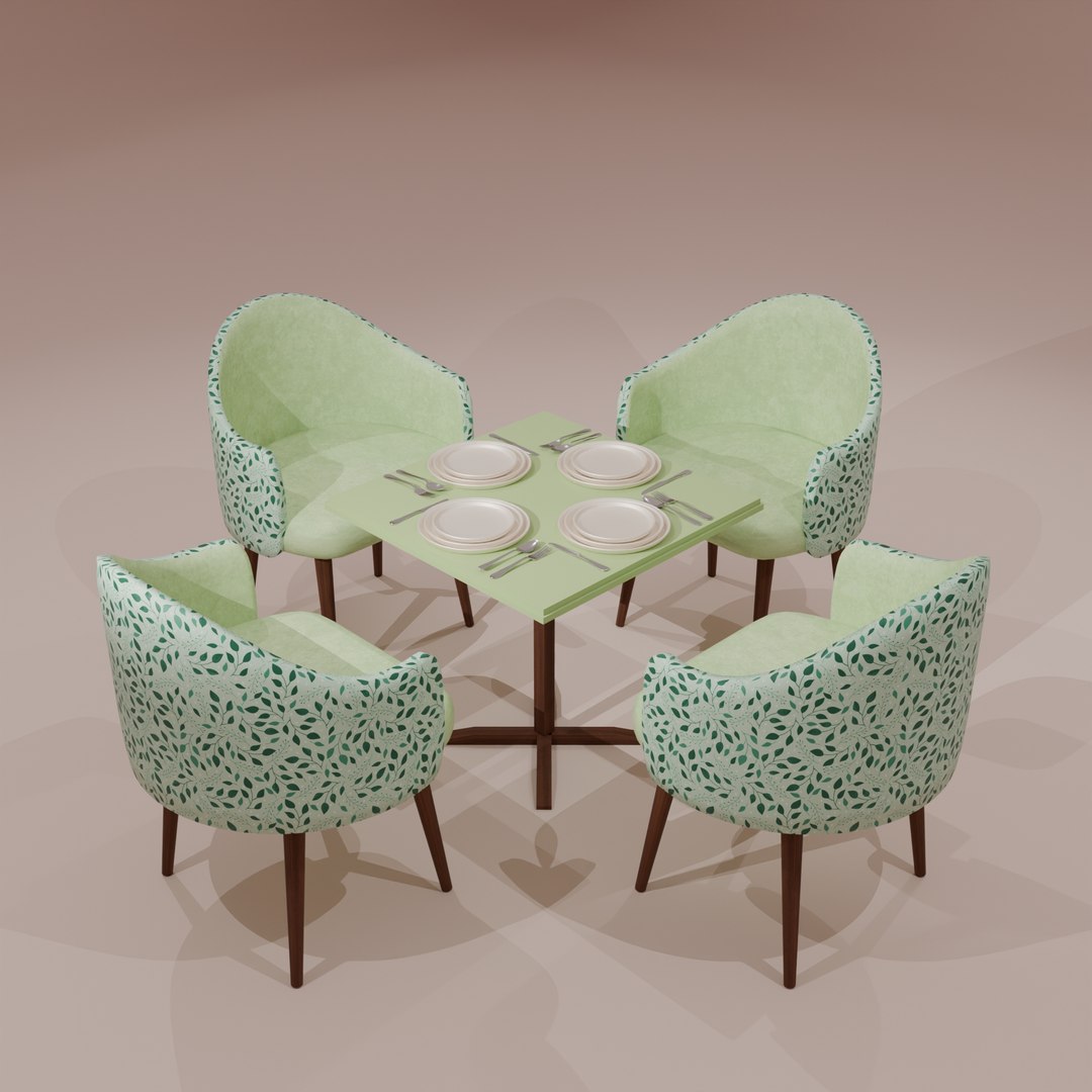 3D Dining Table Set - TurboSquid 2268245