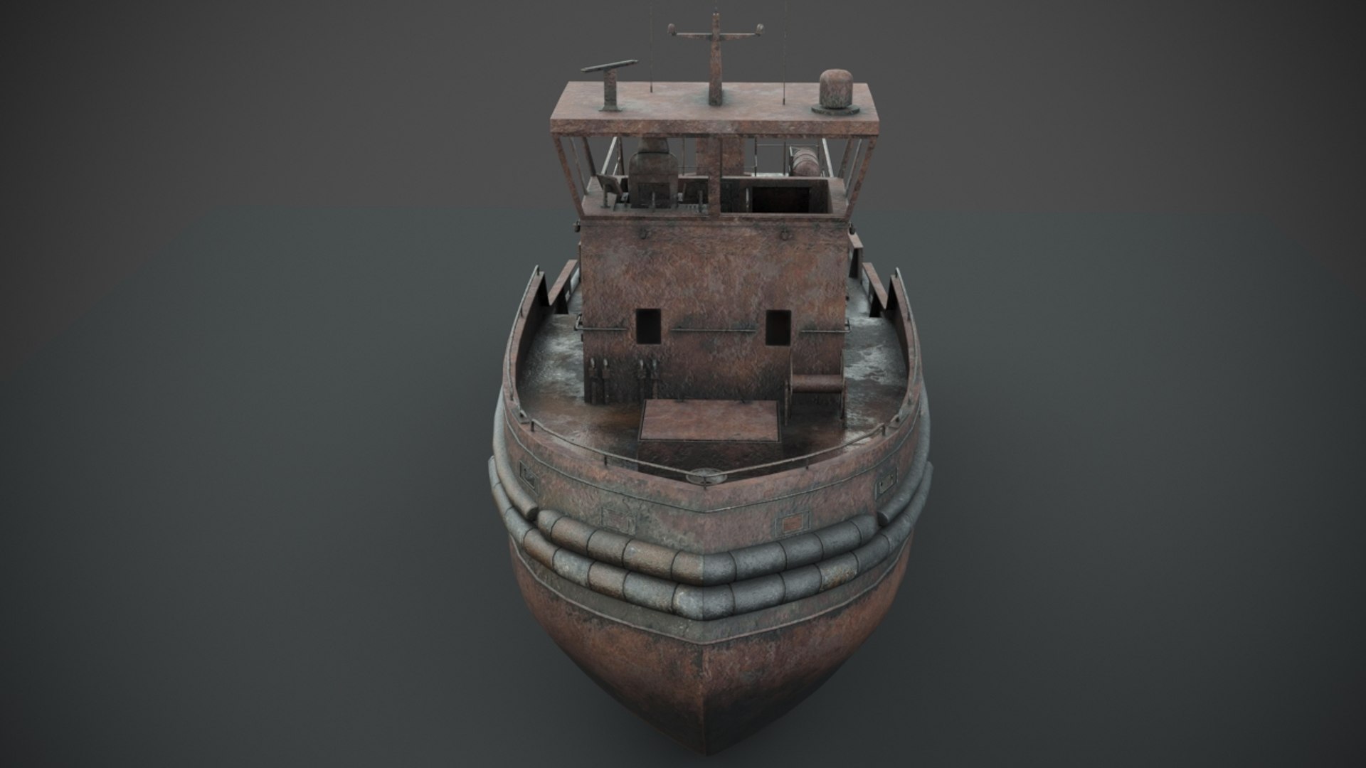 3D Rusted Abandoned Tug Boat - TurboSquid 1472955