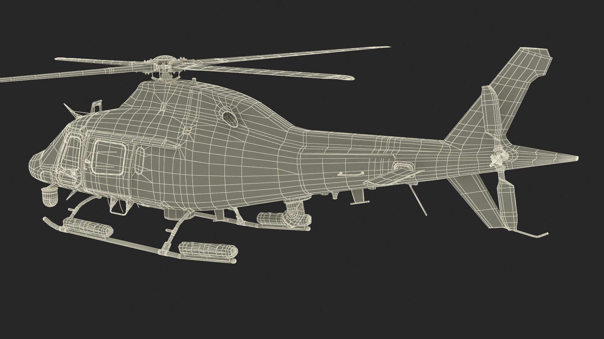 Police Helicopter AgustaWestland AW119 Koala Simplified 3D Model ...