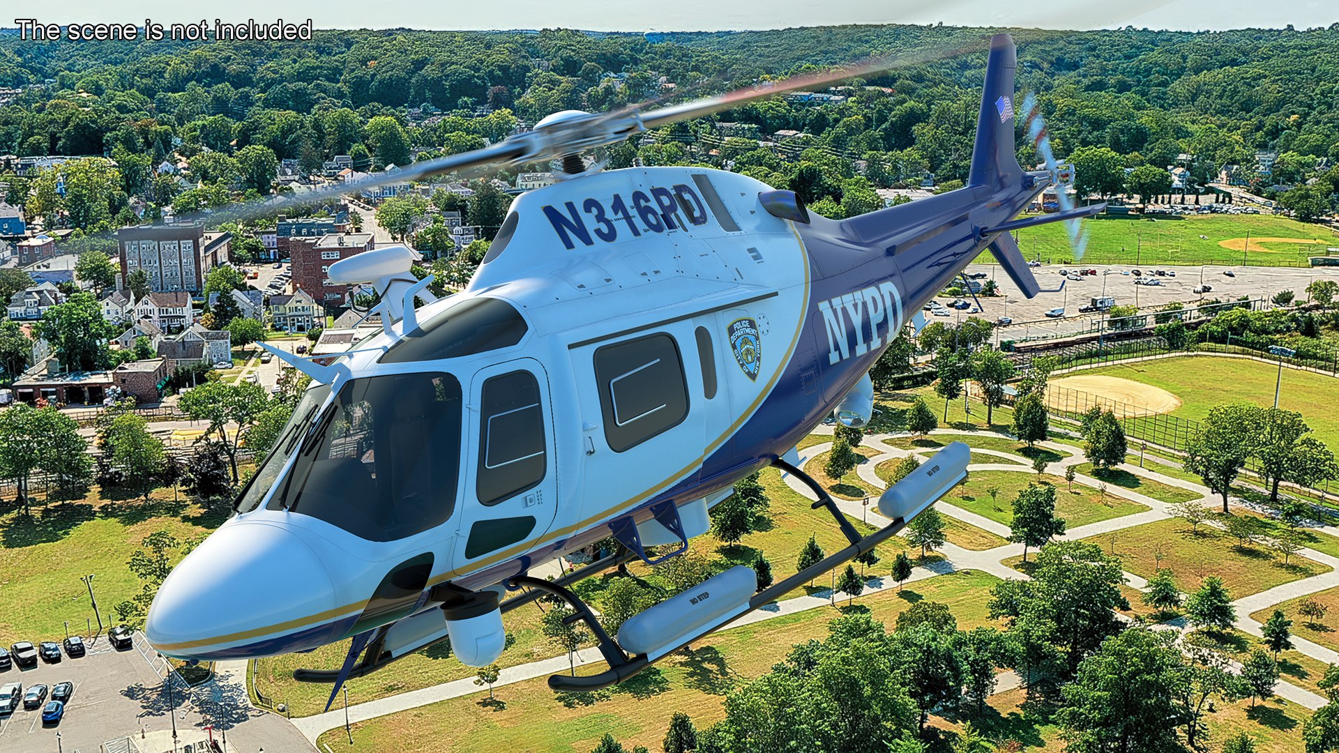 Police Helicopter AgustaWestland AW119 Koala Simplified 3D Model ...