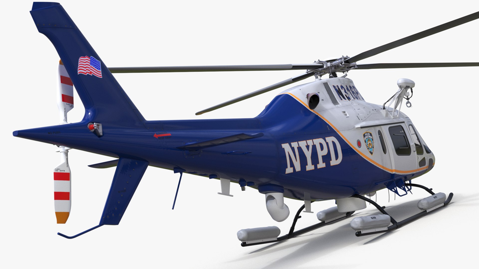 Police Helicopter AgustaWestland AW119 Koala Simplified 3D Model ...