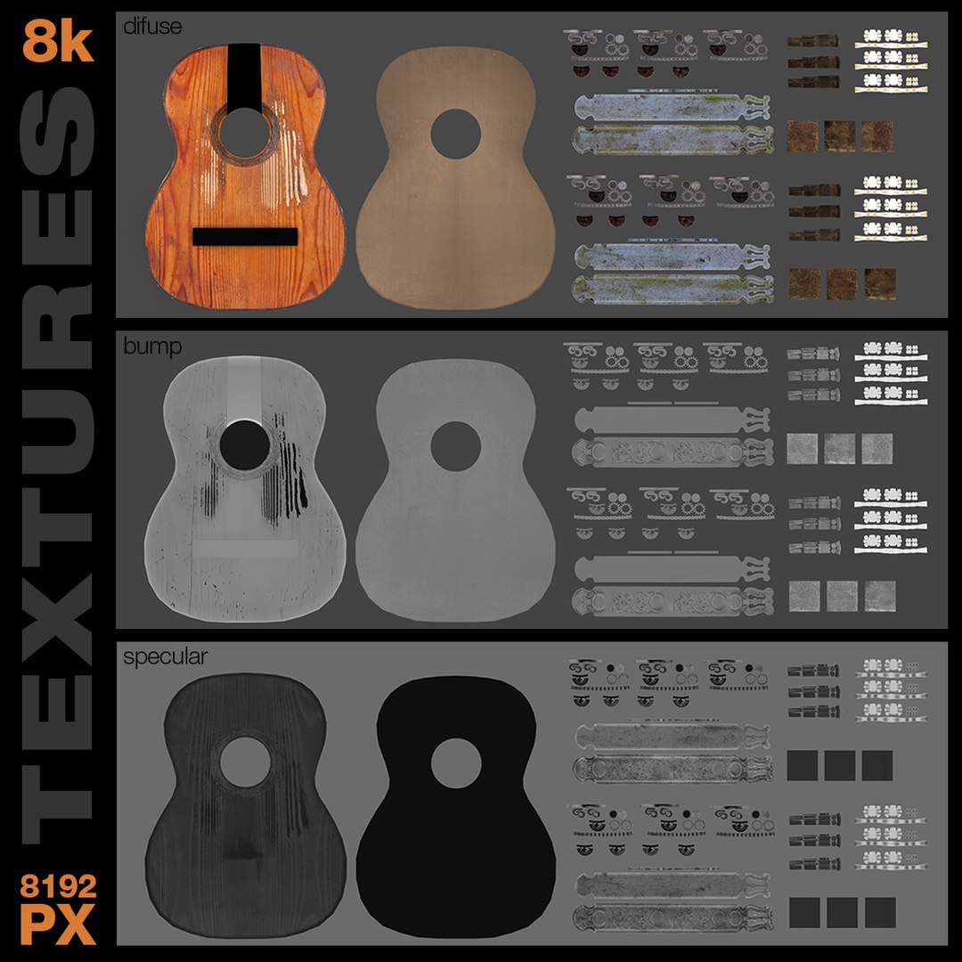 guitar string 3d model