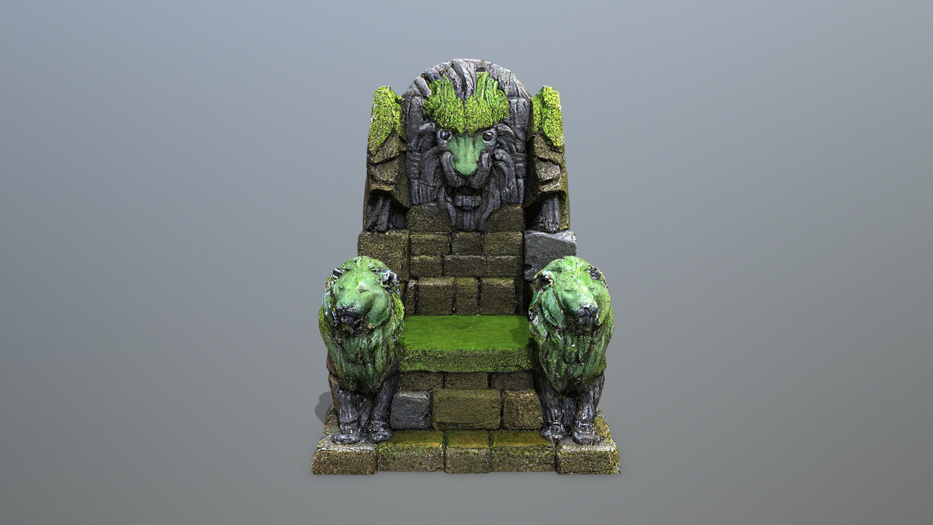 Lion Stone Throne Model - TurboSquid 2265467