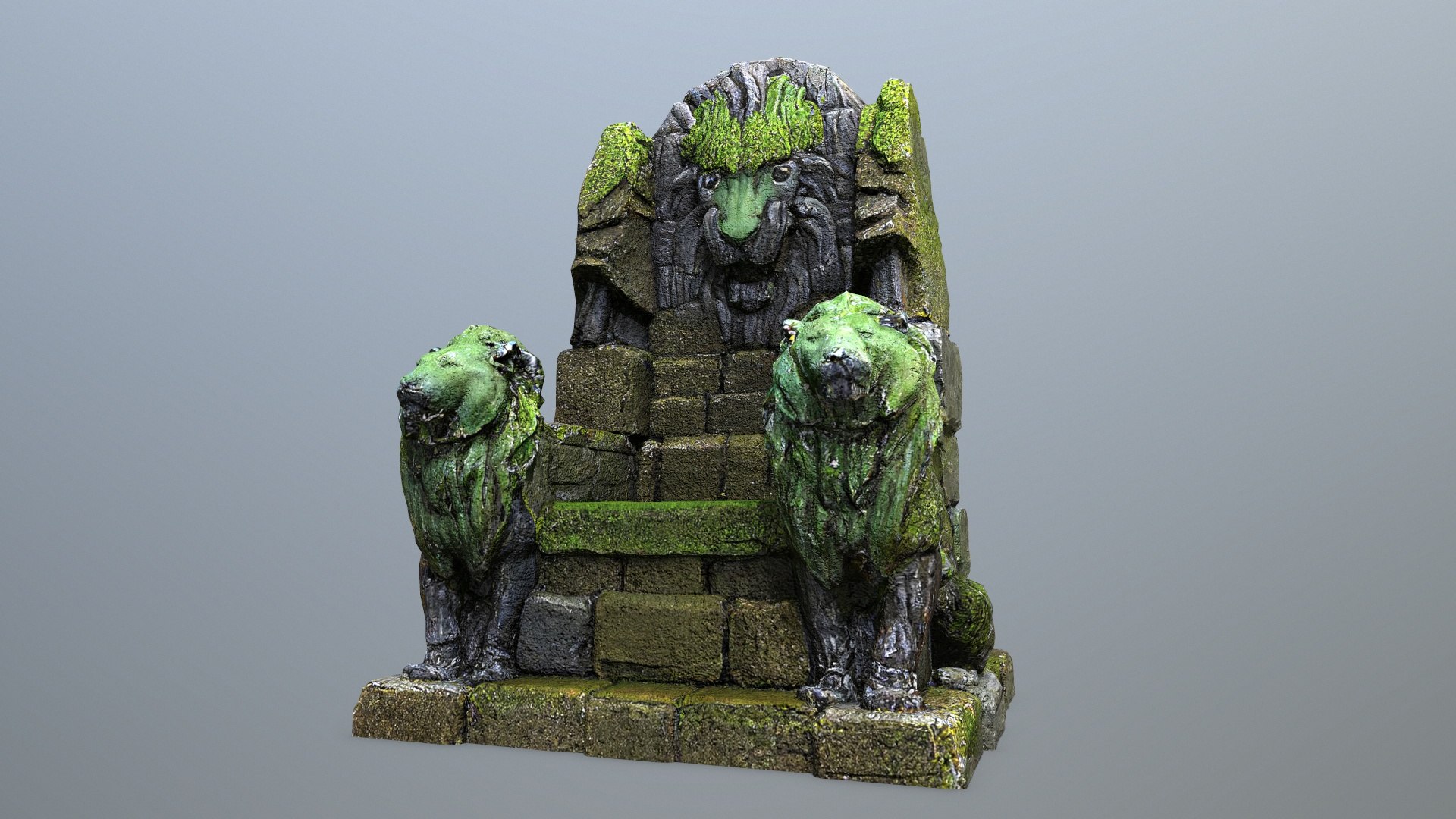 Lion Stone Throne Model - TurboSquid 2265467