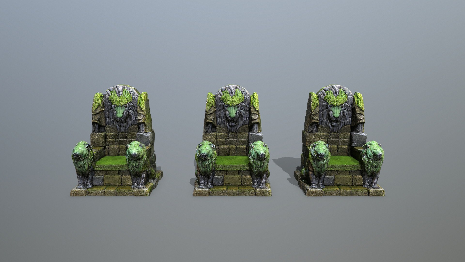 Lion Stone Throne Model - TurboSquid 2265467