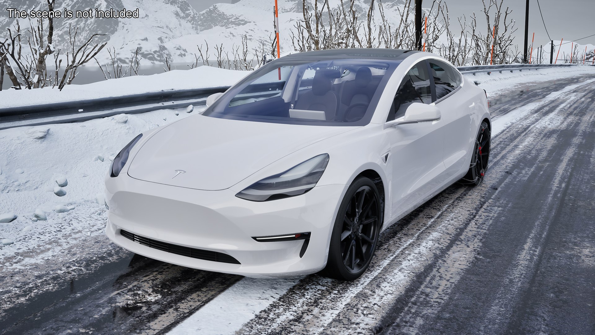 3D Snow Chains on Tesla Wheels - TurboSquid 2149893