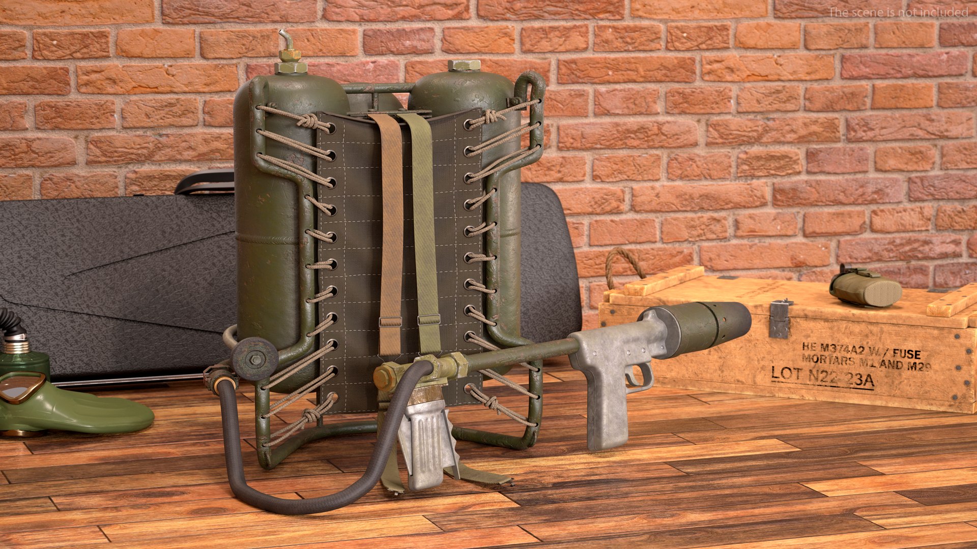 3D Model M2 Flamethrower Backpack Rigged - TurboSquid 2182959