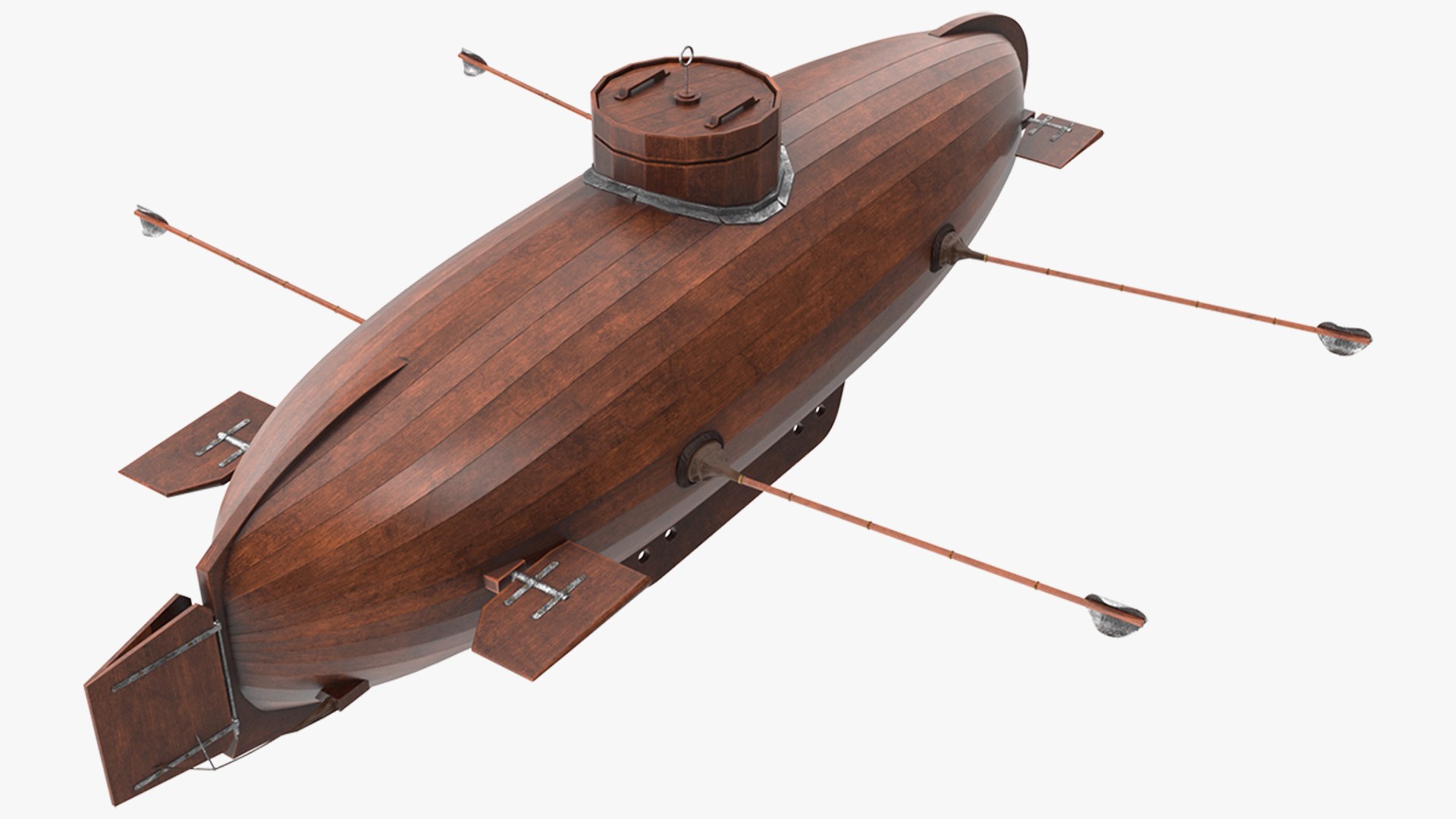 Realistic Model Of Drebbel Submarine 3D Model - TurboSquid 2230658