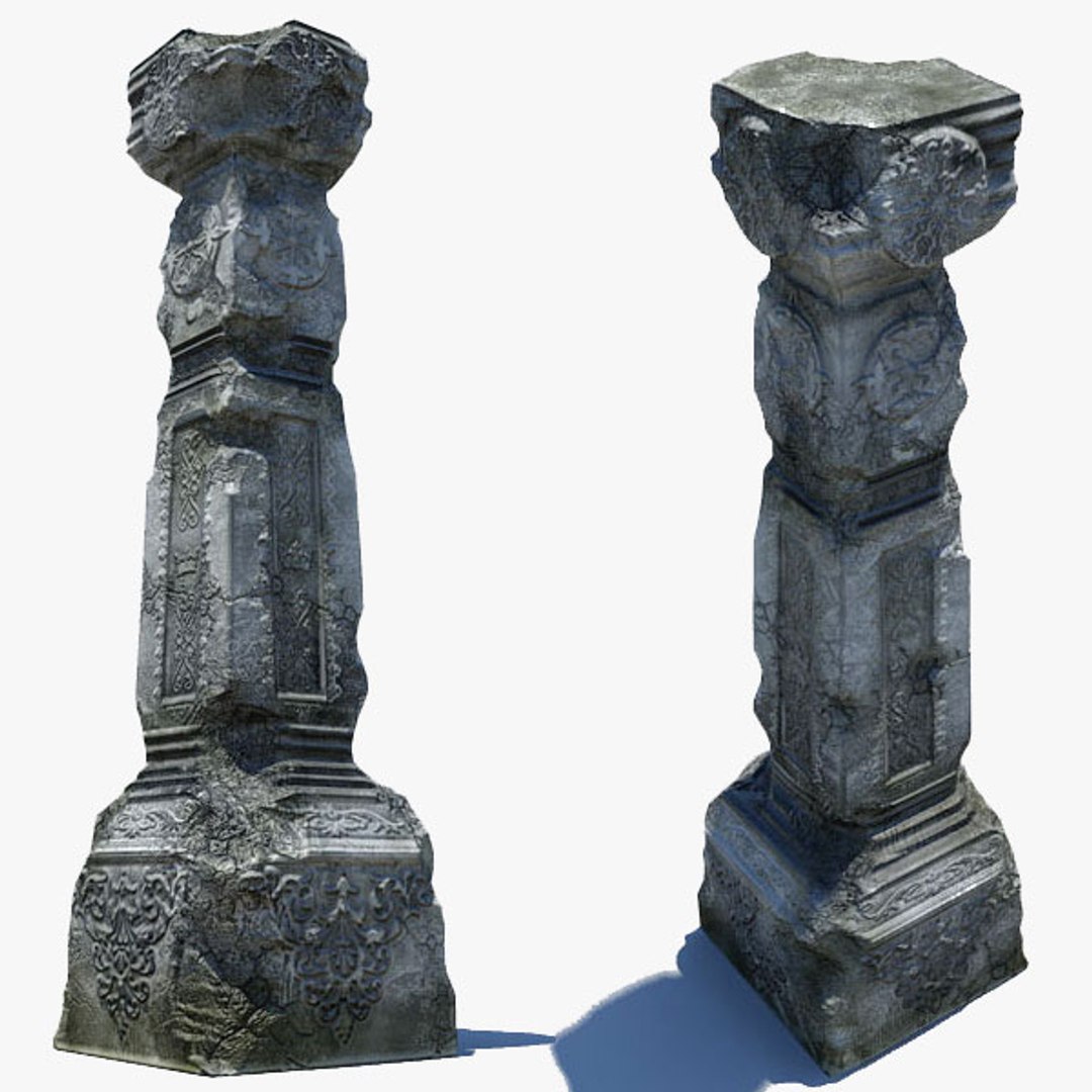 Old Damaged Pillar 3d Model