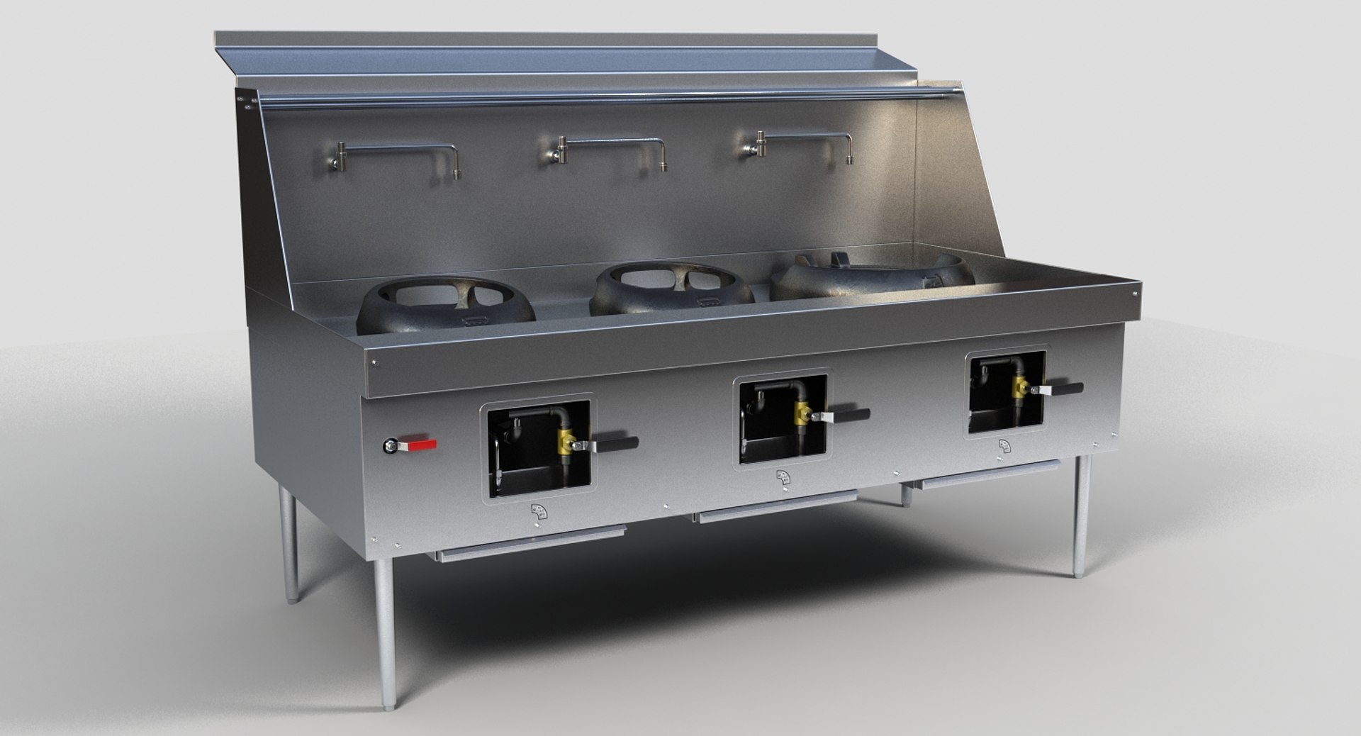 3D Model Commercial Wok Range - TurboSquid 1380813