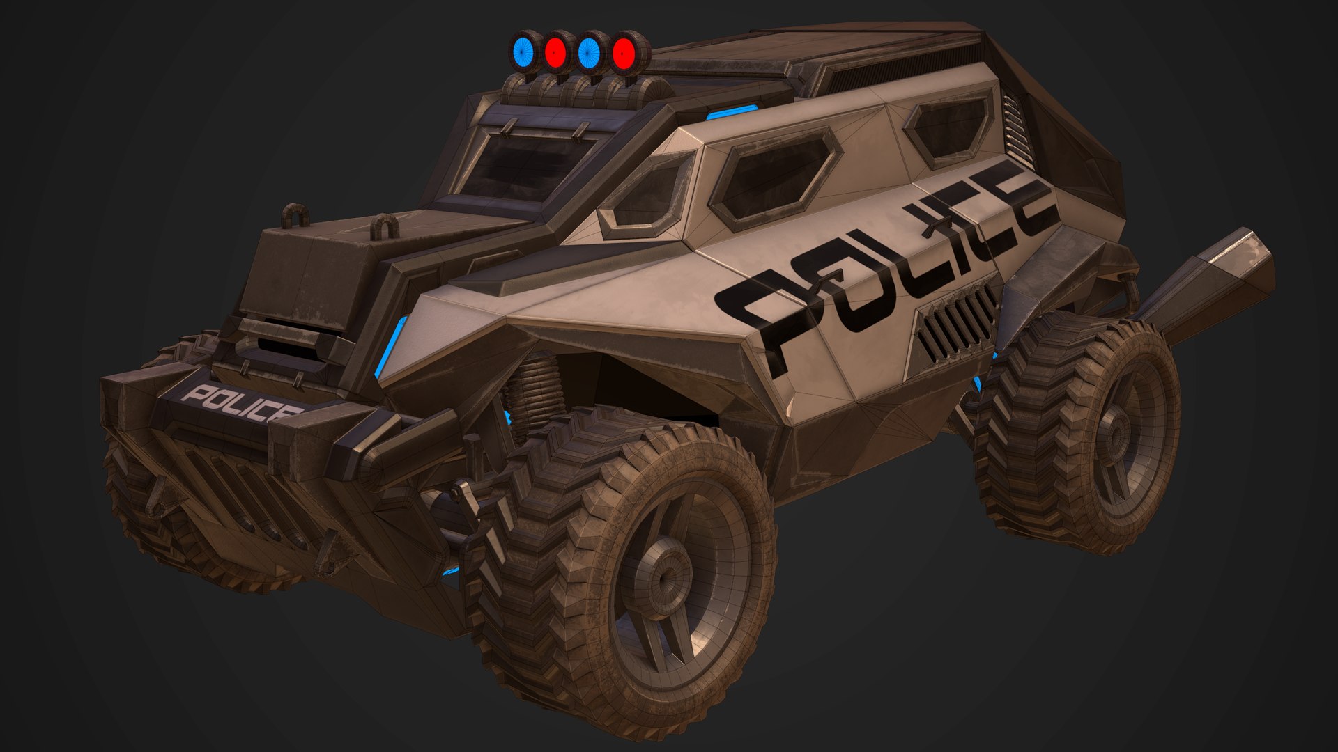 Sci-fi Armored Police Car 3D Model - TurboSquid 1460505