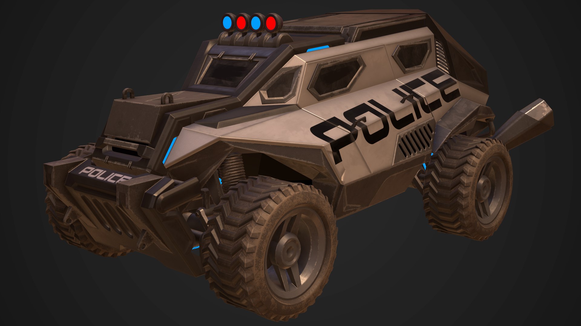 Sci-fi Armored Police Car 3D Model - TurboSquid 1460505