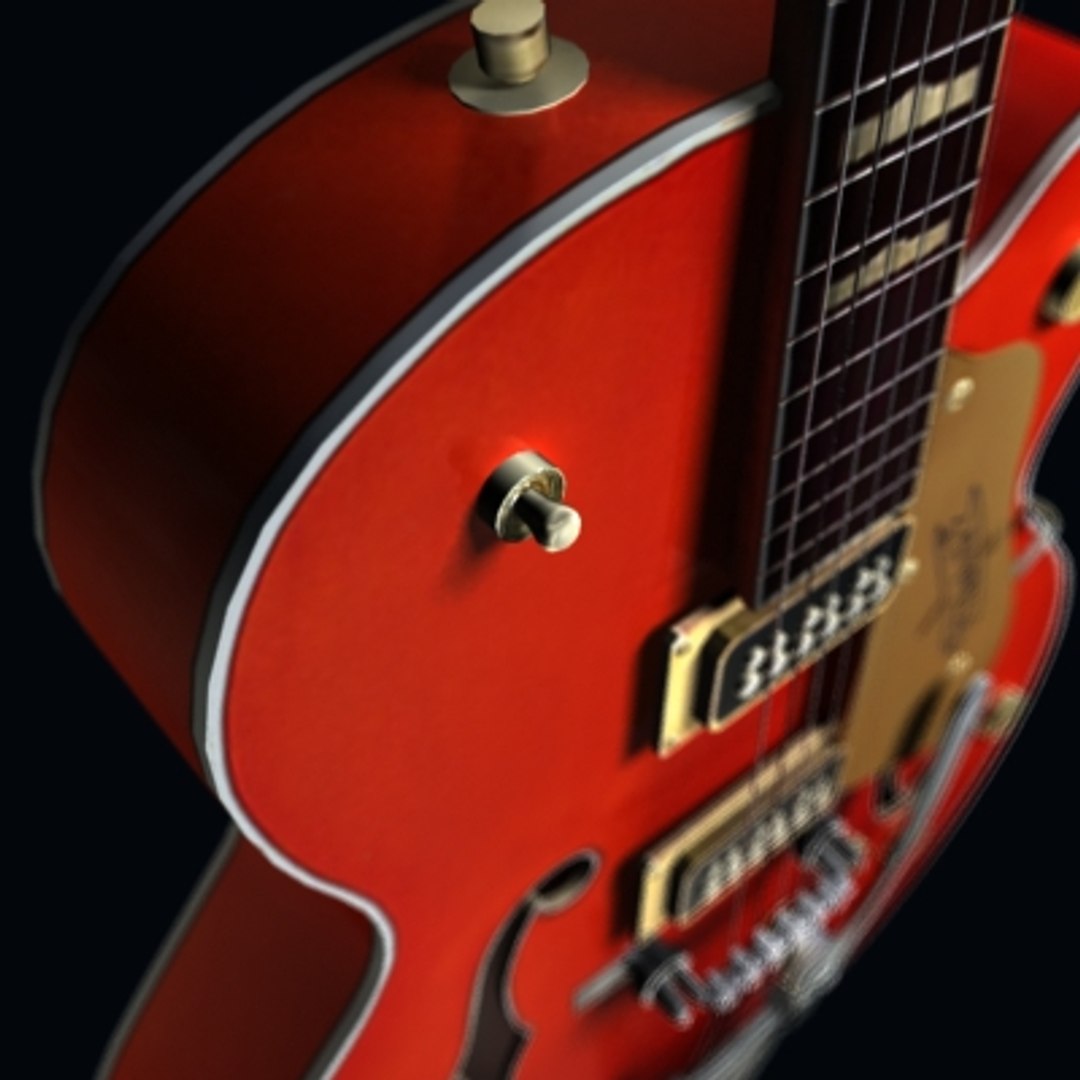 3d Model Guitar Gretsch Red