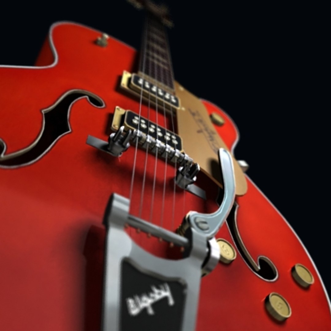 3d Model Guitar Gretsch Red