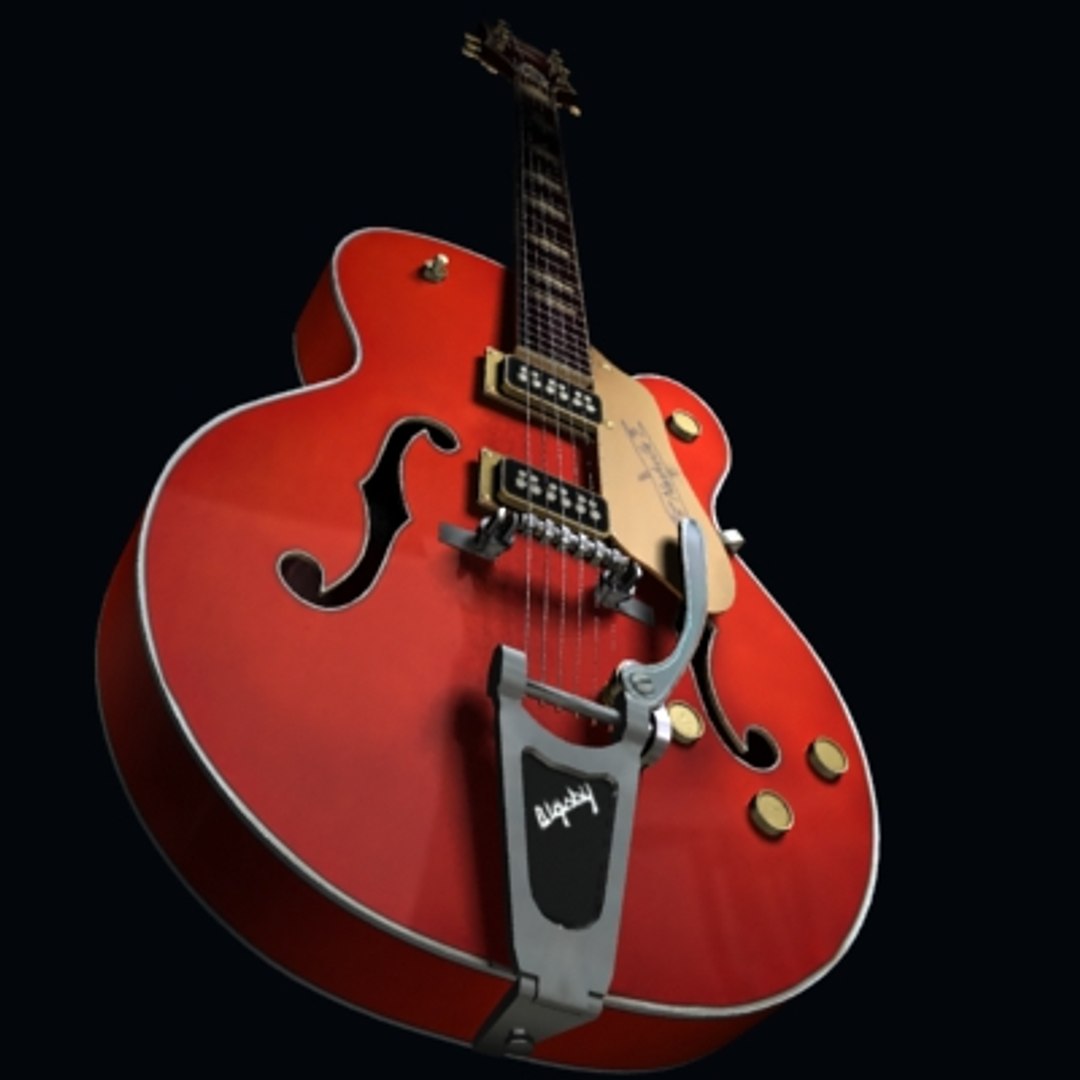 3d Model Guitar Gretsch Red