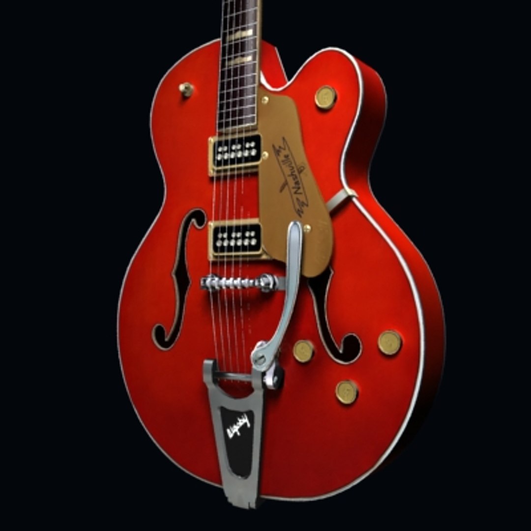 3d Model Guitar Gretsch Red