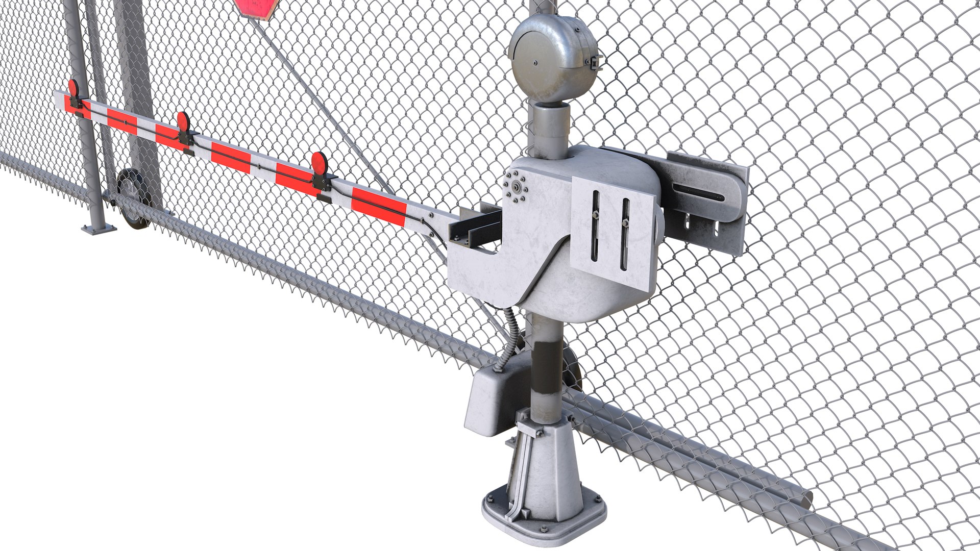 Fence With Automatic Gate 3D Model - TurboSquid 2106086