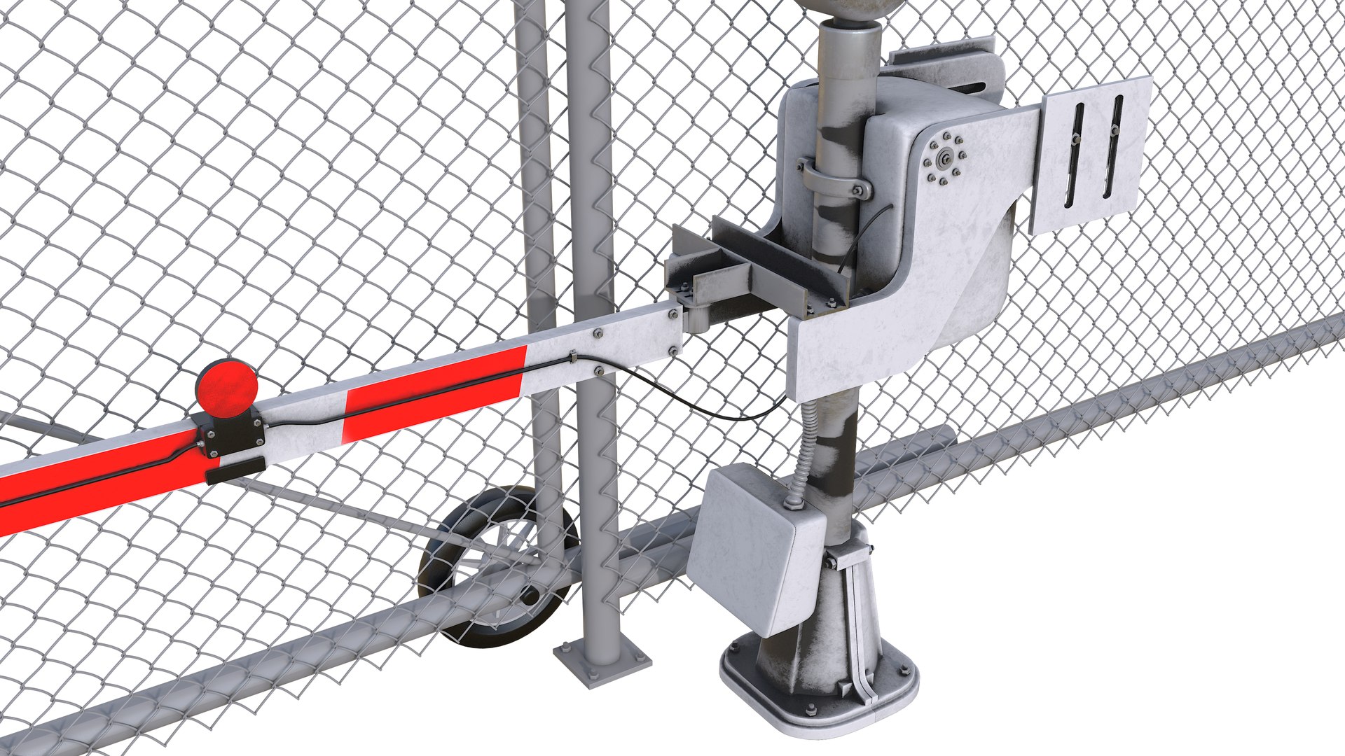 Fence With Automatic Gate 3D Model - TurboSquid 2106086
