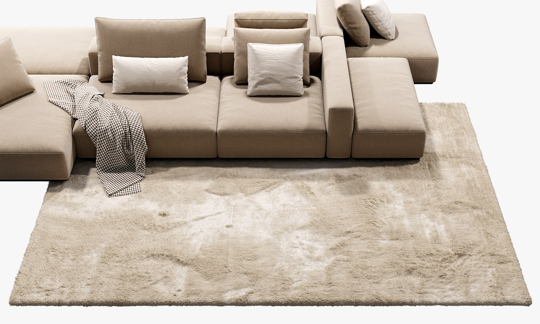 3D Benuta Dave Rectangular Fur Rug 3 Colors Model - TurboSquid 2270158