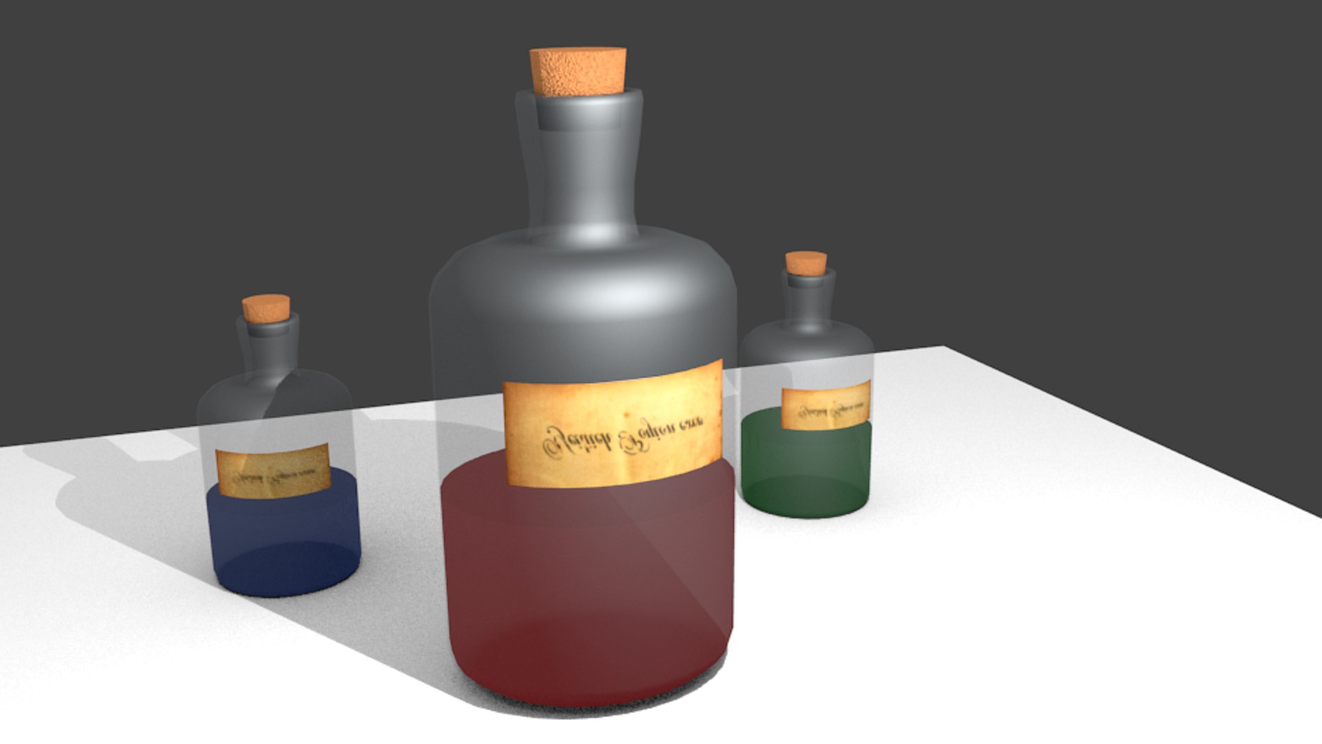 Free Obj Model Potion Bottles