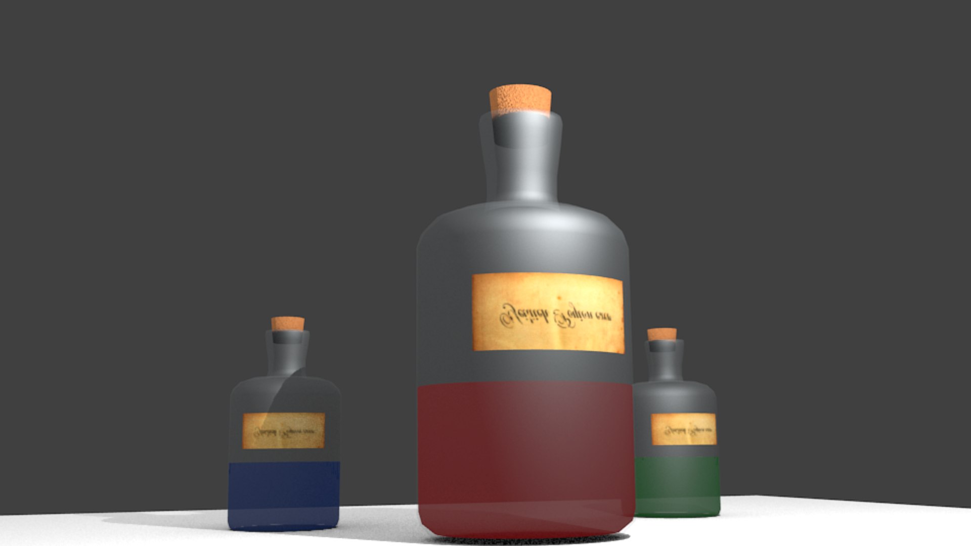 Free Obj Model Potion Bottles