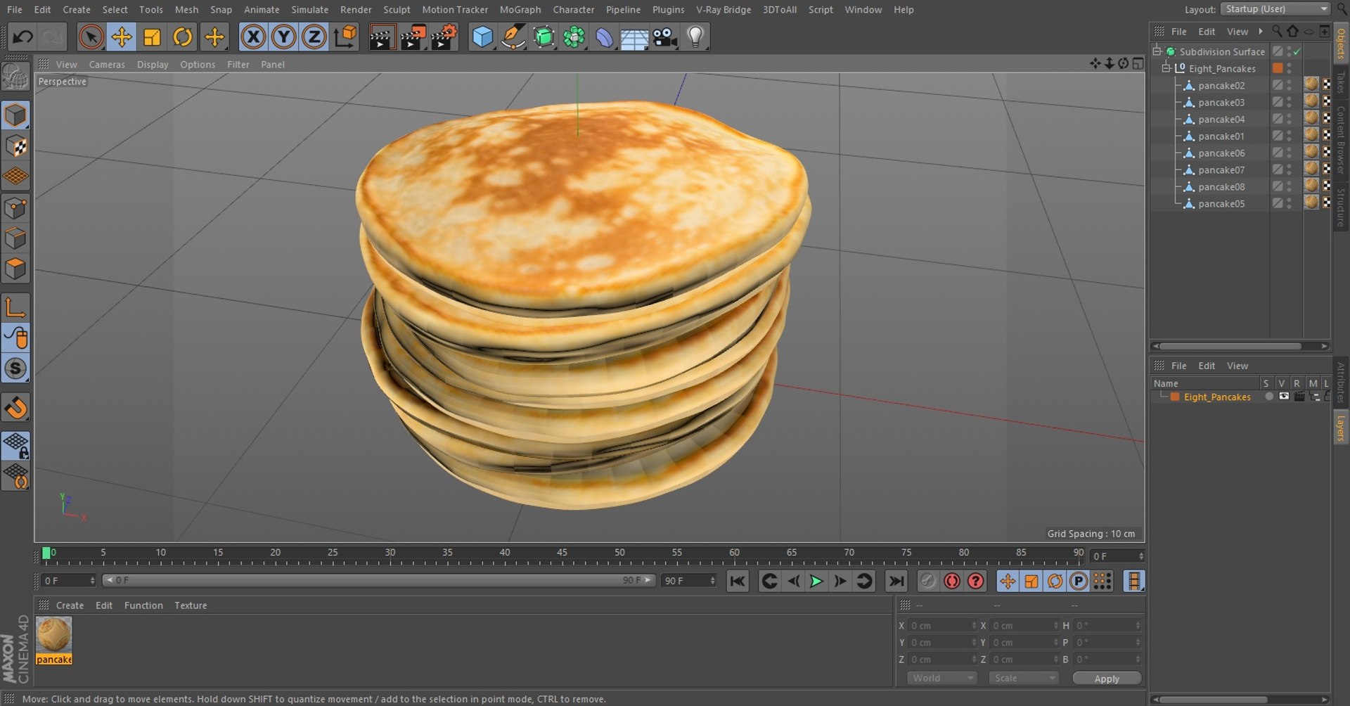 3D model Eight Pancakes - TurboSquid 1943724