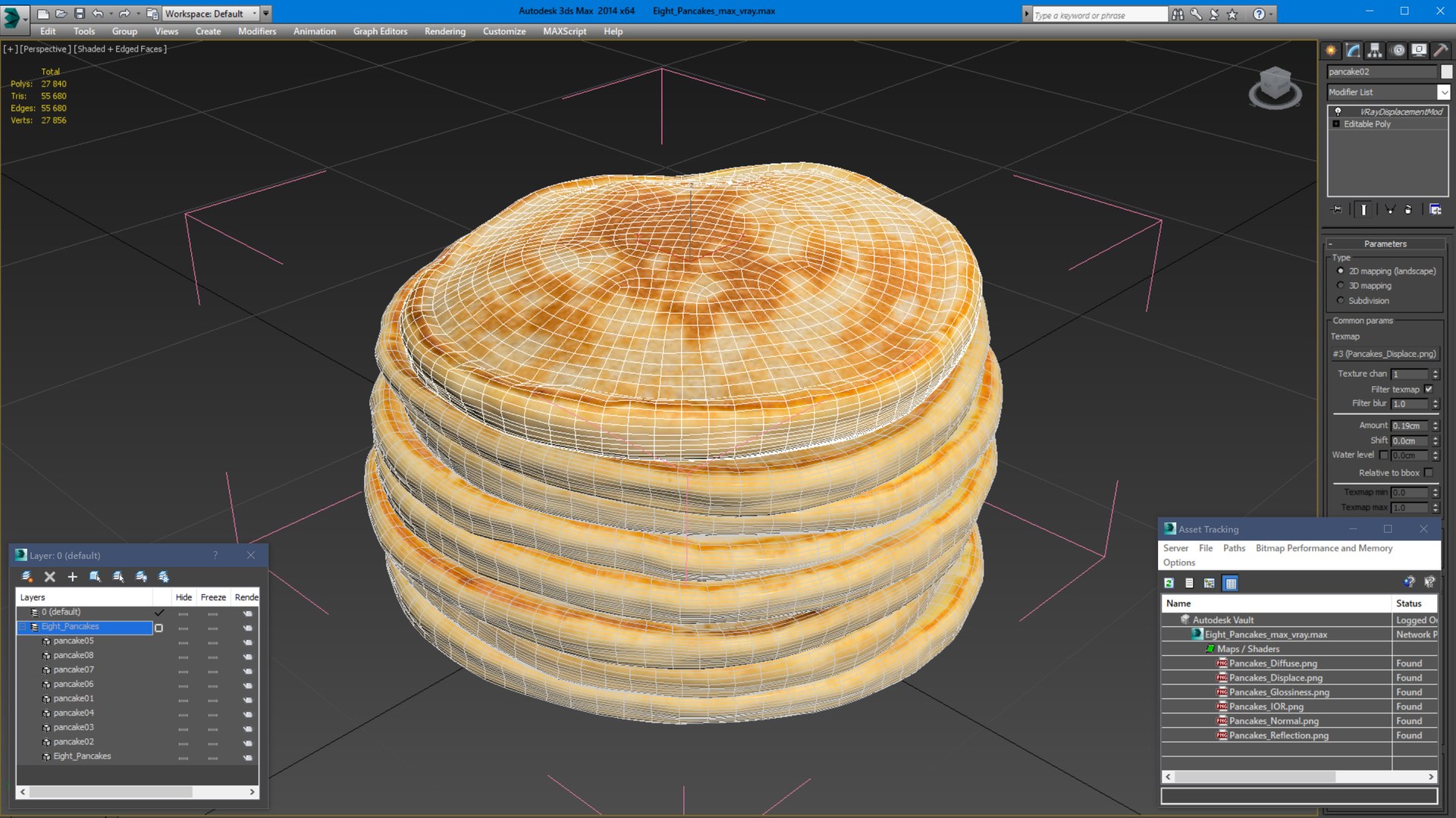 3D Model Eight Pancakes - TurboSquid 1943724