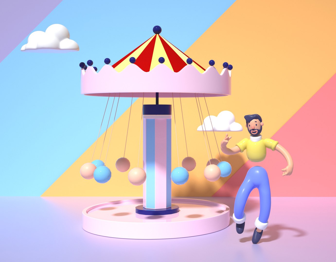 3D Cartoon Man Cartoon Boy Cartoon Boy Puppet Man Cartoon Scene ...