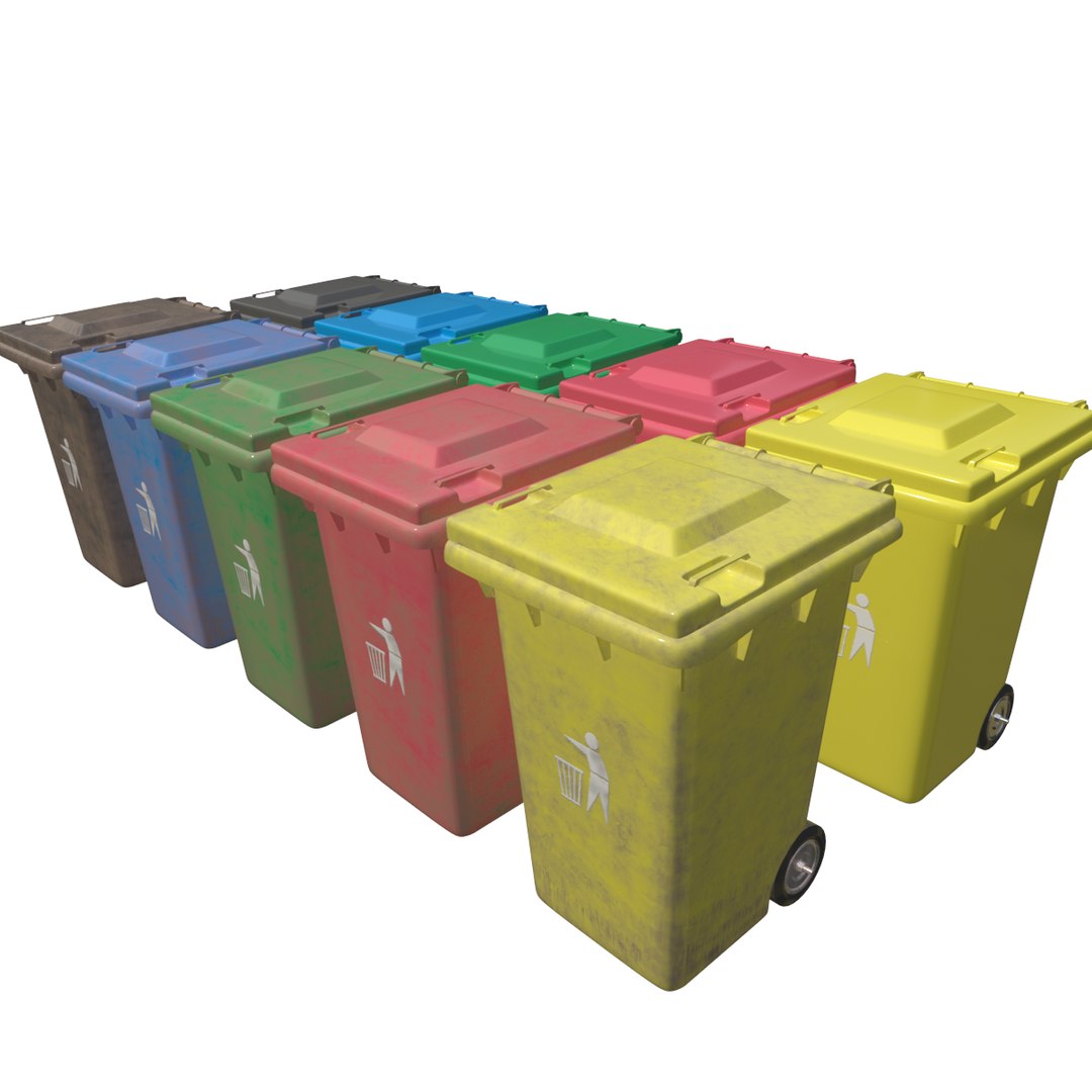 Rigged Industrial Waste Bin 3D Model - TurboSquid 2236925